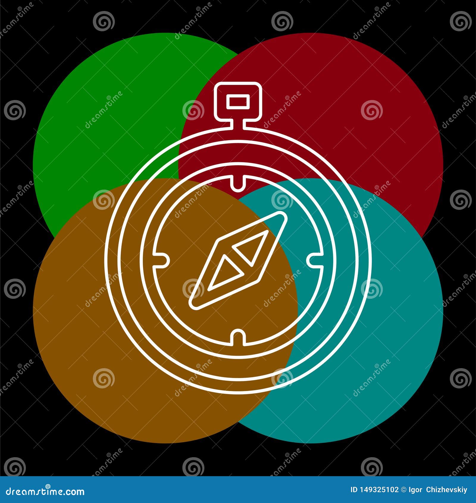Compass vector icon stock vector. Illustration of perfect - 149325102