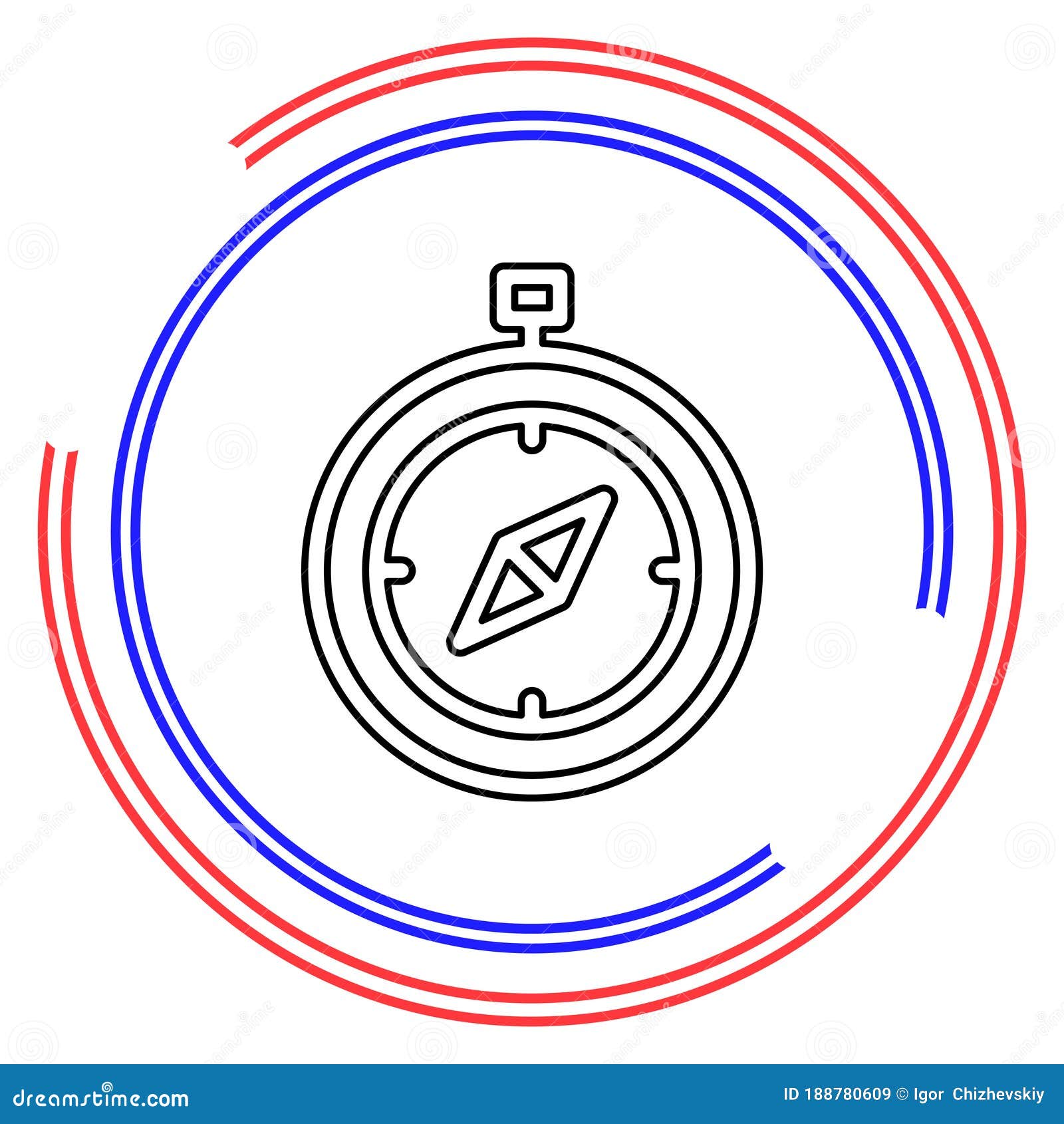 Compass vector icon stock illustration. Illustration of compass - 188780609
