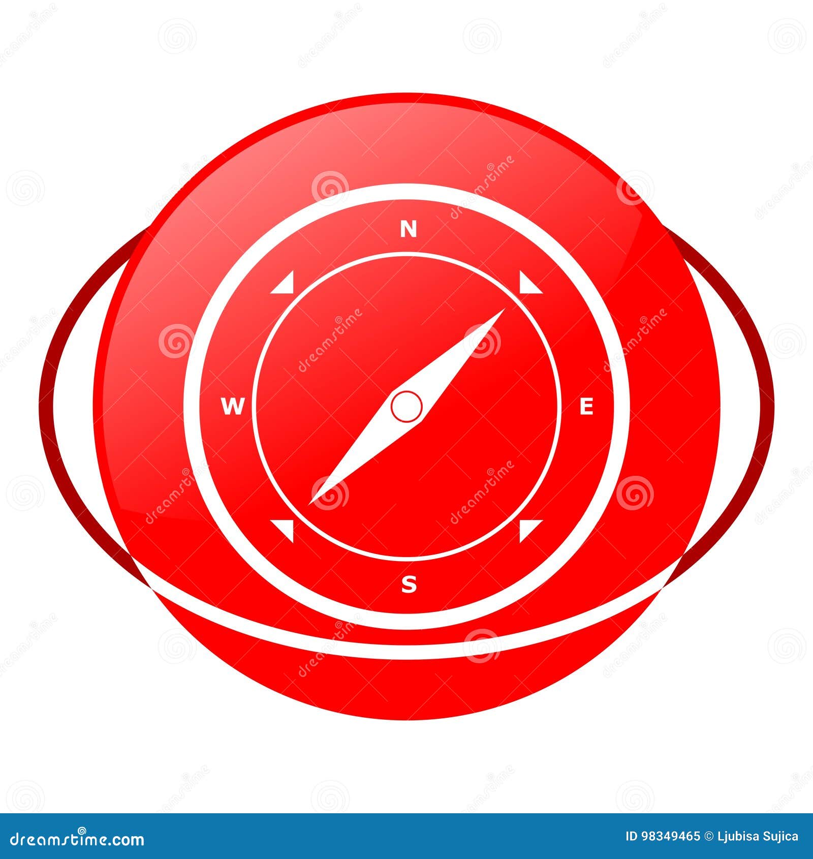 Compass Vector Illustration, Red Icon Stock Vector - Illustration of ...