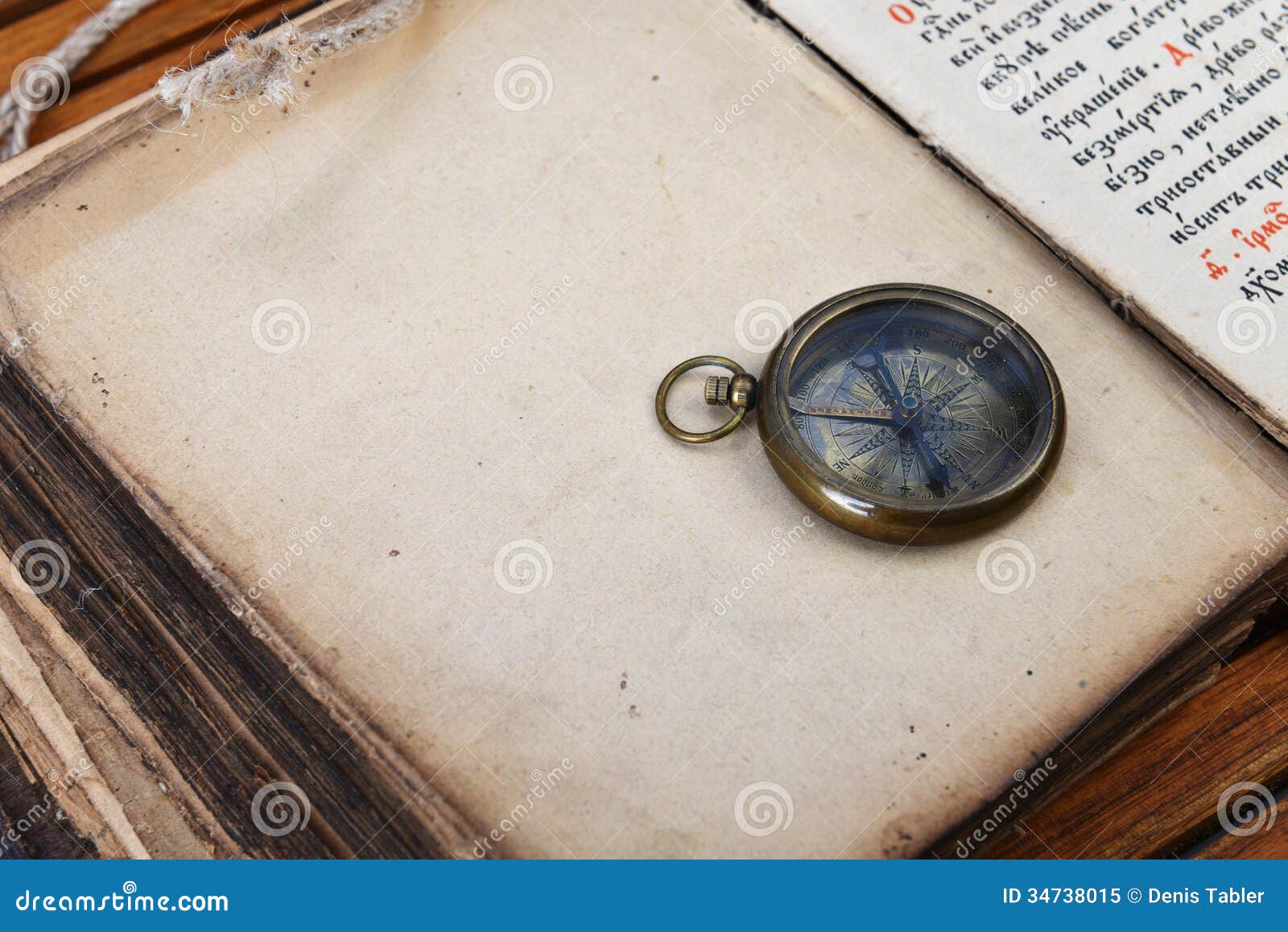 Compass and Watch on Old Book Stock Image - Image of ancient, object ...