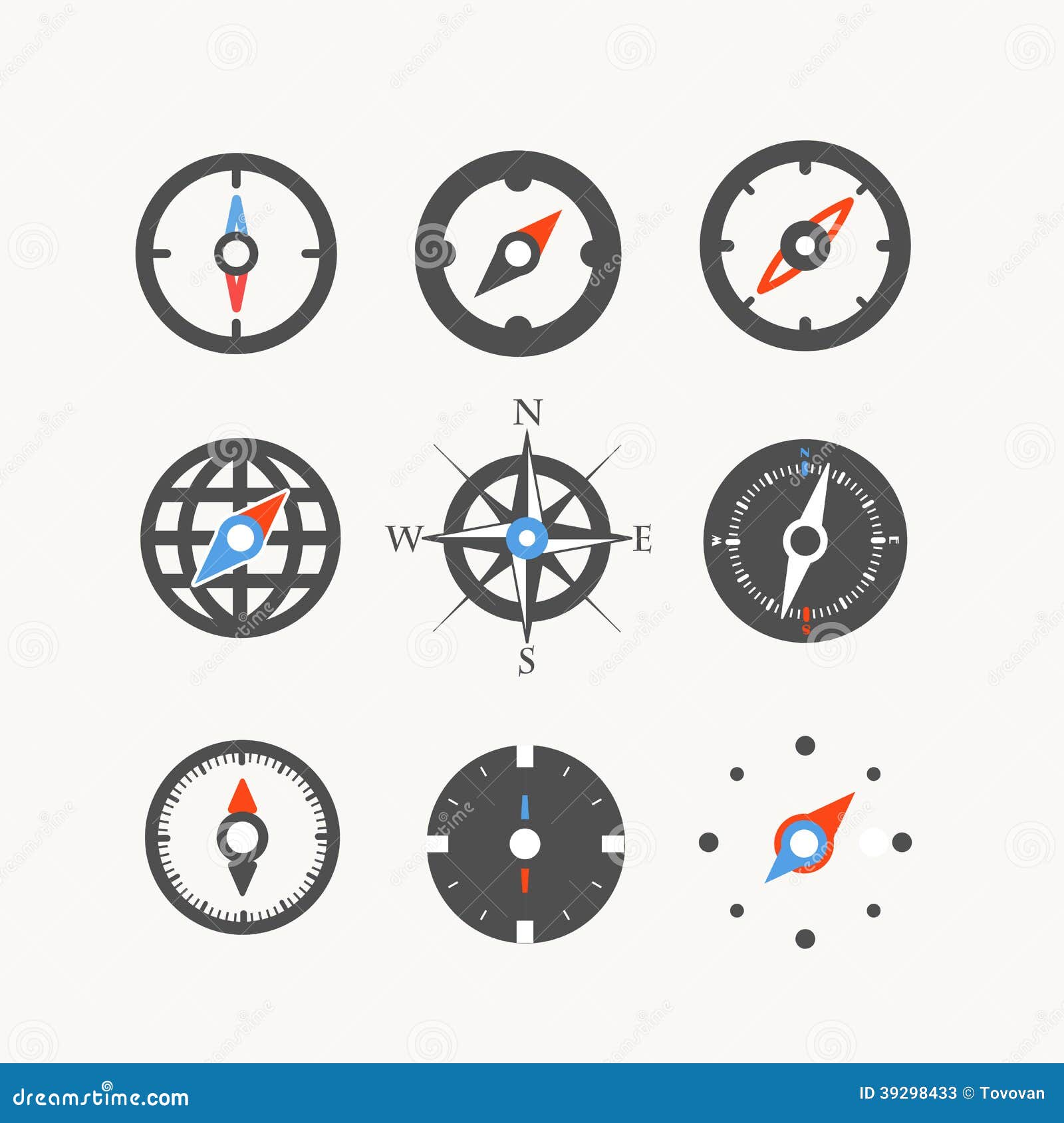 Compass Web Icons Collection Stock Vector - Illustration of direction ...