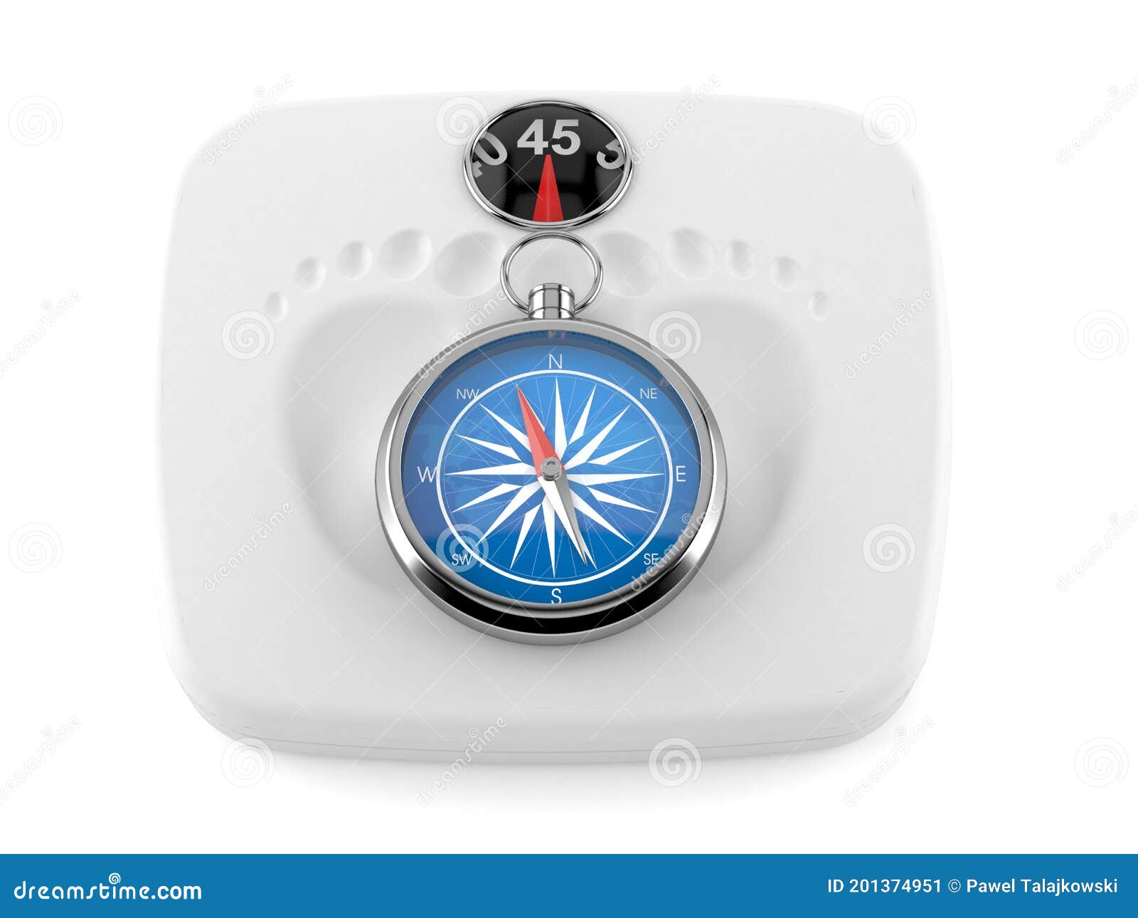 Compass on weight scale stock illustration. Illustration of lifestyle ...