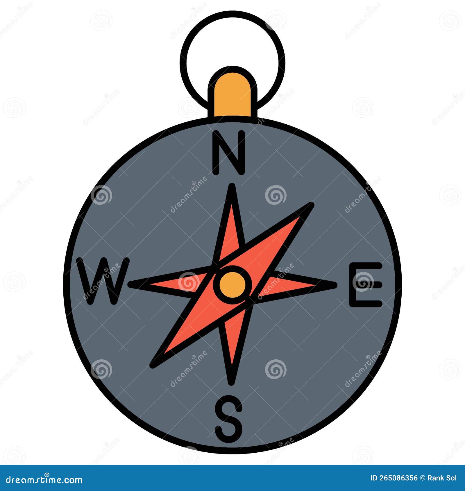 Compass Which Can Easily Edit or Modify Stock Vector - Illustration of ...