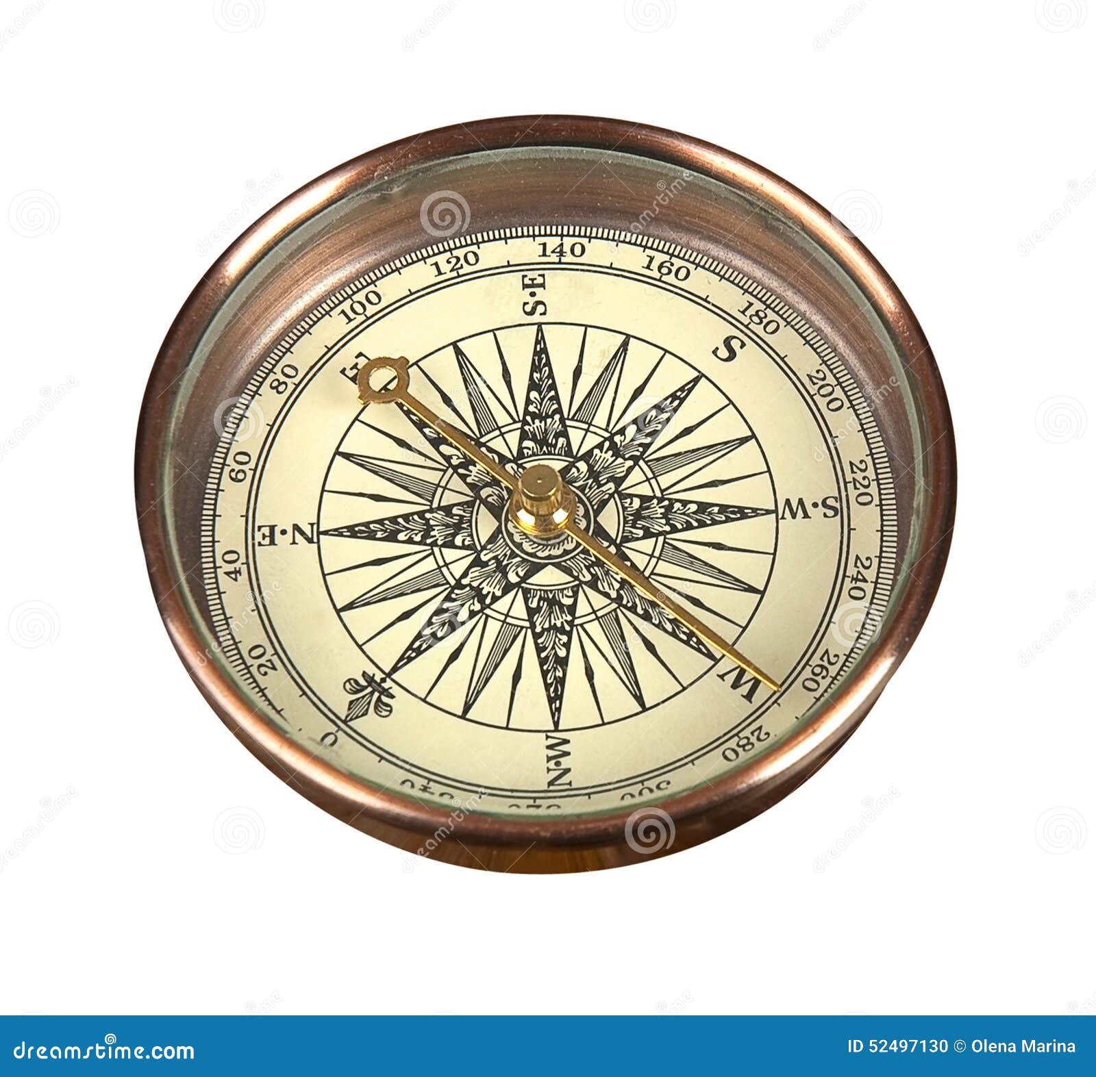 Compass on the White Background Stock Photo - Image of device, circle ...