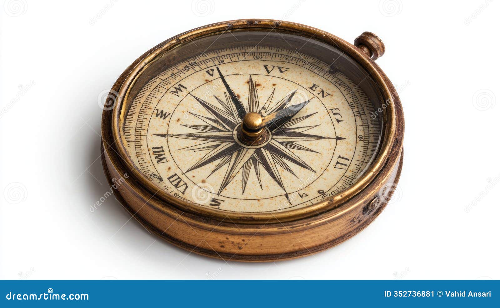 Compass on White Background Stock Image - Image of circle, wood: 352736881