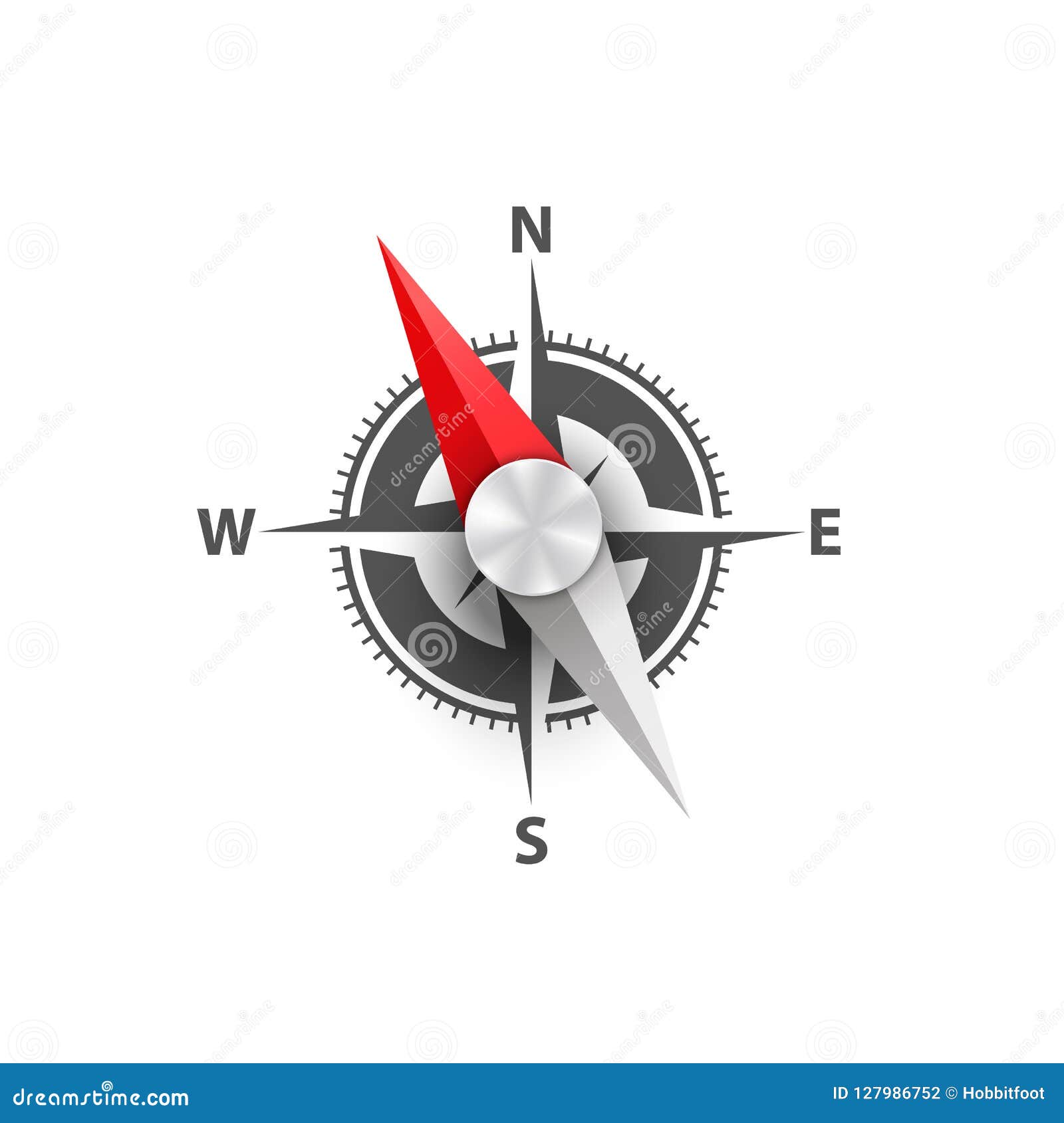 Compass on a White Background. Stock Vector - Illustration of ...