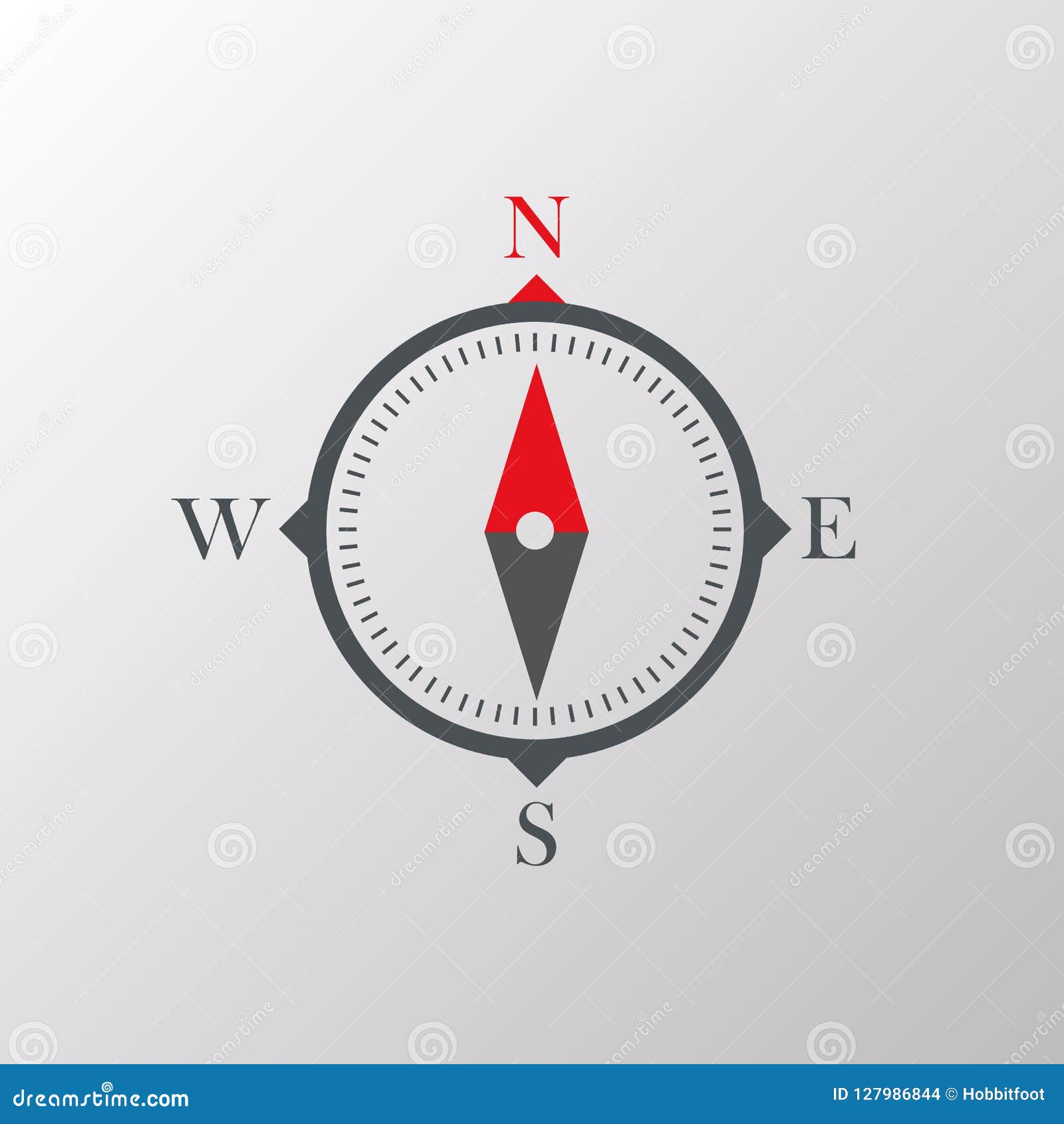 Compass on a White Background. Stock Vector - Illustration of north ...