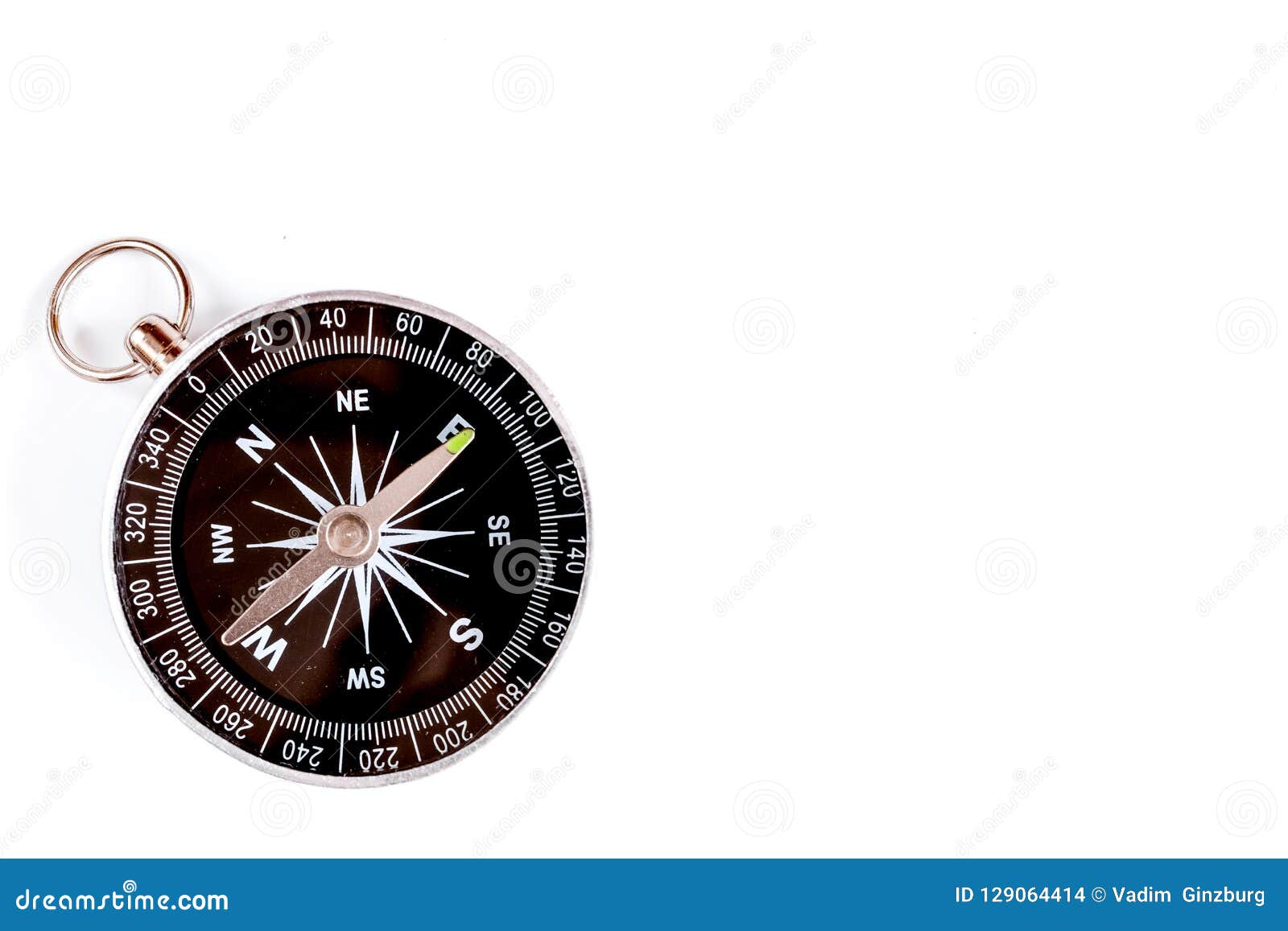 Compass on White Background Concept - Direction Motion Top View Stock ...