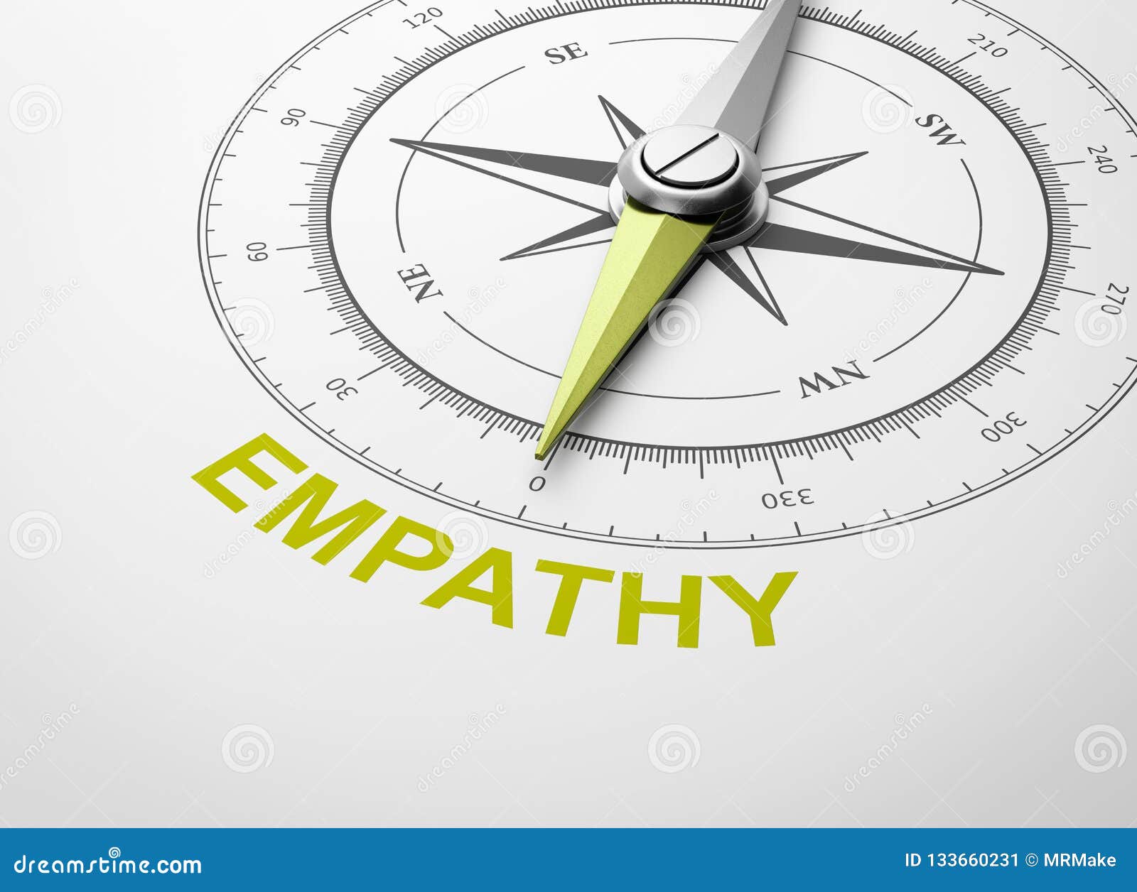 Compass on White Background, Empathy Concept Stock Illustration ...