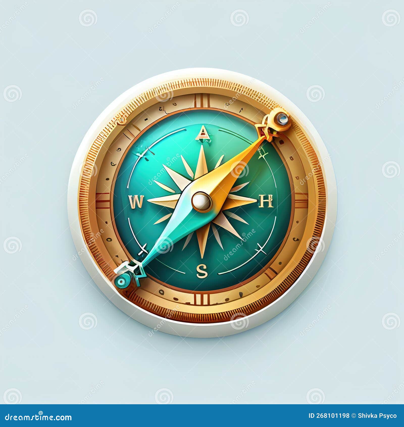 Compass on White Background Generative AI Stock Illustration ...