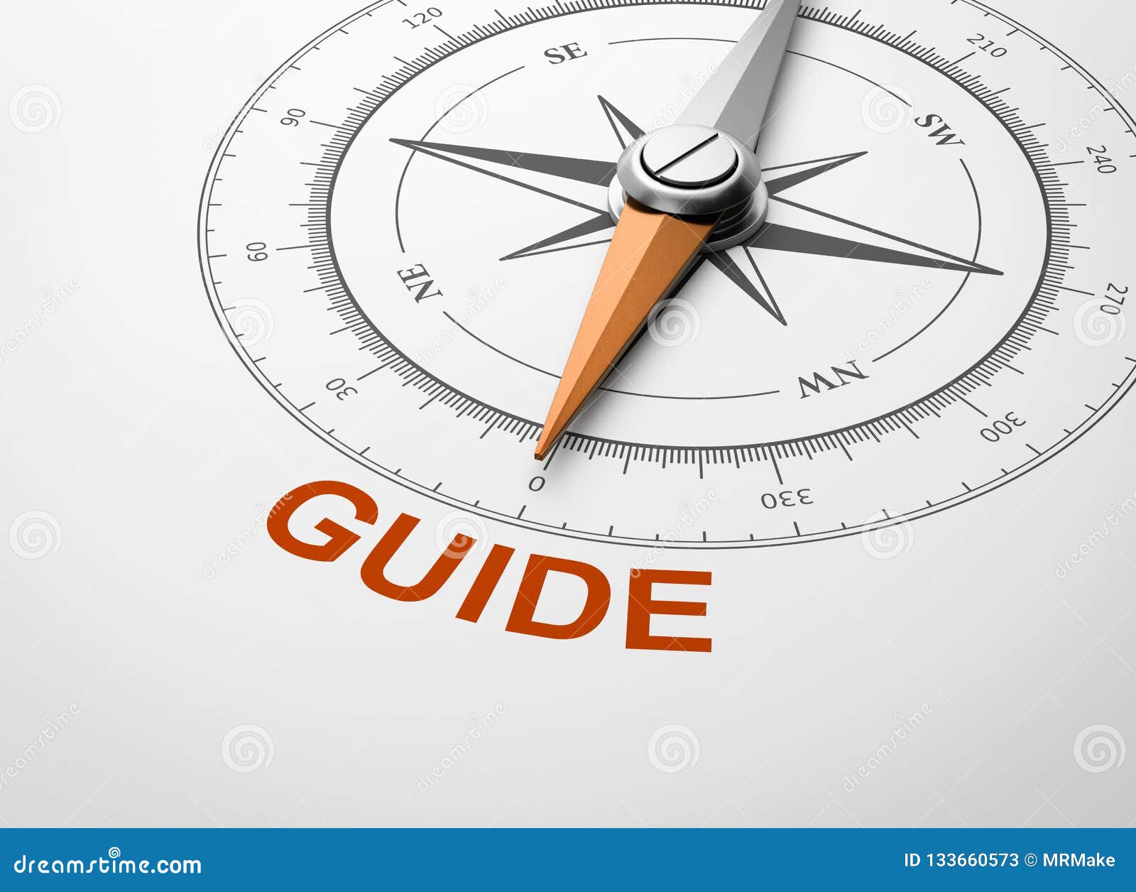 Compass on White Background, Guide Concept Stock Illustration ...