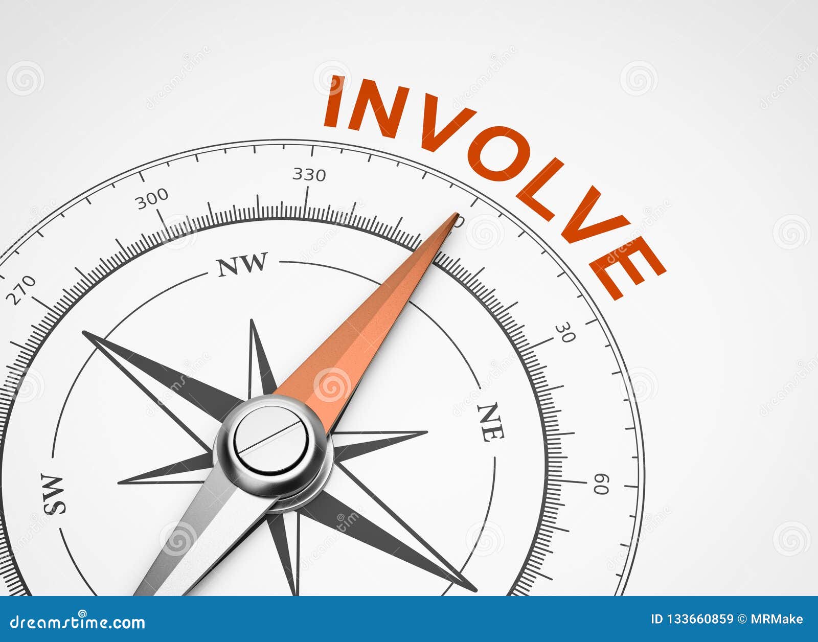 Compass on White Background, Involve Concept Stock Illustration ...