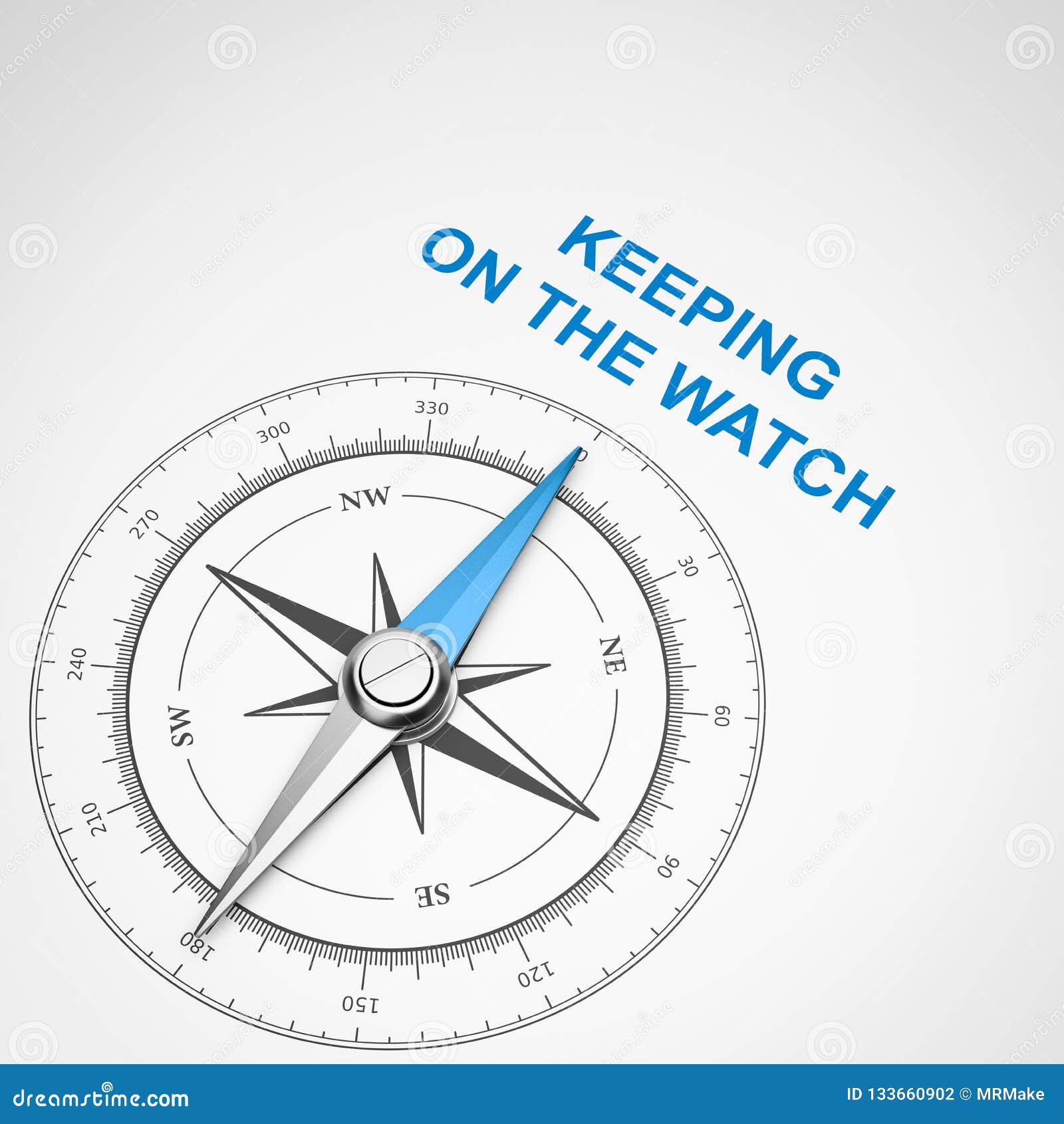 Compass on White Background, Keeping on the Watch Concept Stock ...