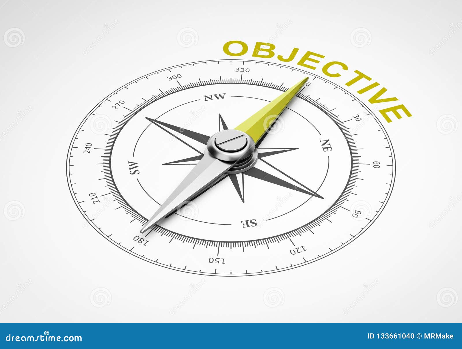 Compass on White Background, Objective Concept Stock Illustration ...