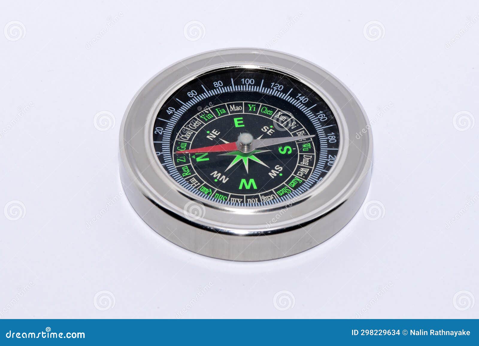 Compass in White Background- Product Photography. Stock Photo - Image ...