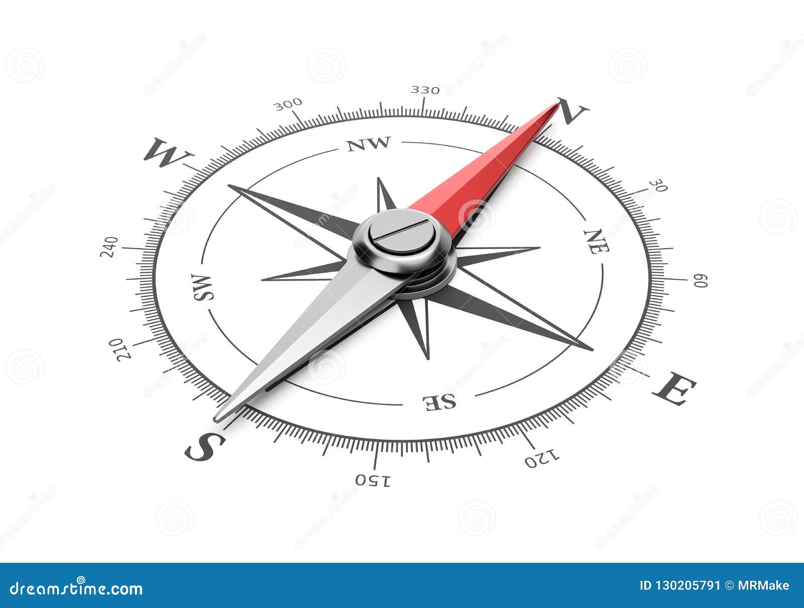 Compass on White Background Stock Illustration - Illustration of ...