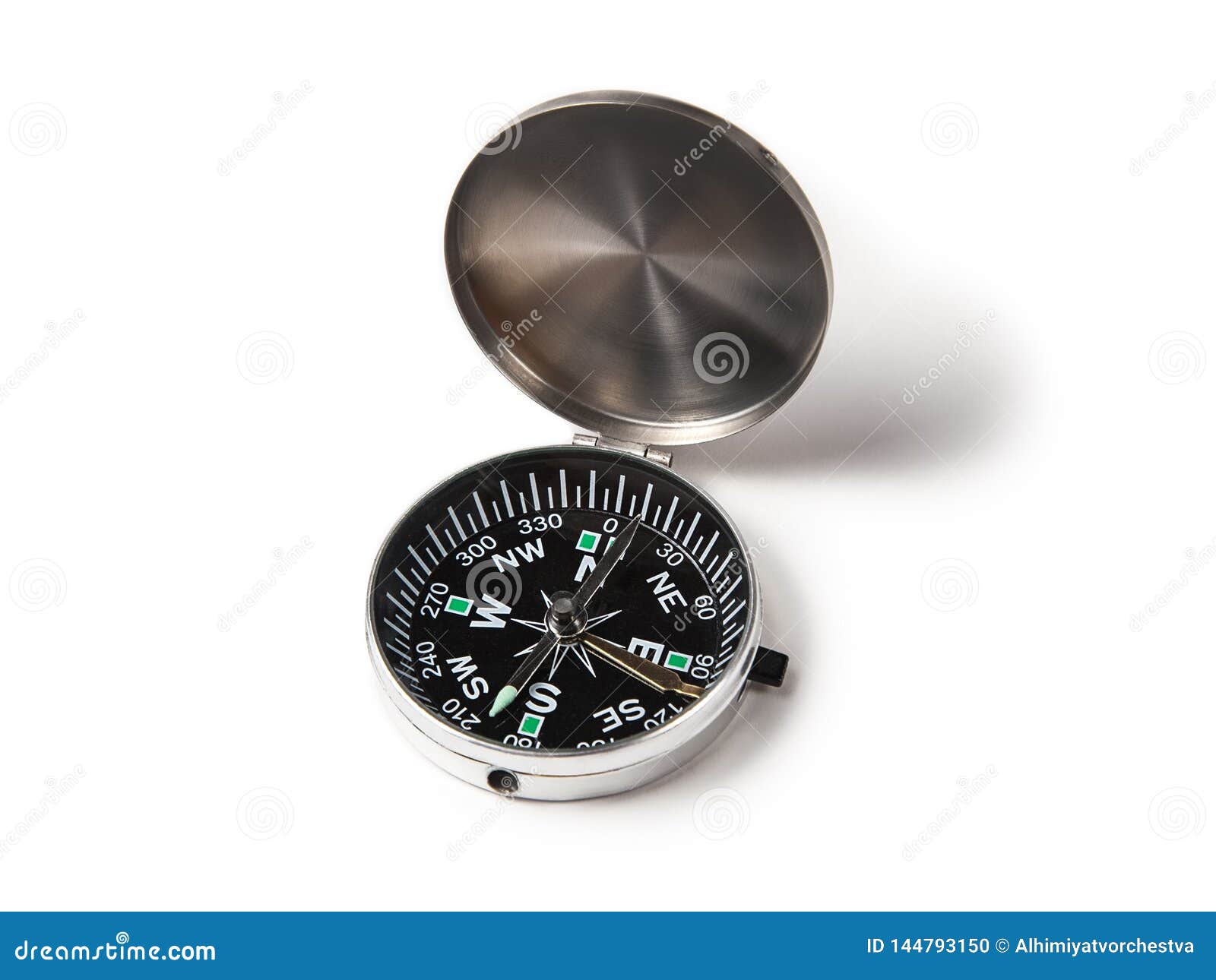 Compass on White Background with Shadow Stock Photo - Image of ...