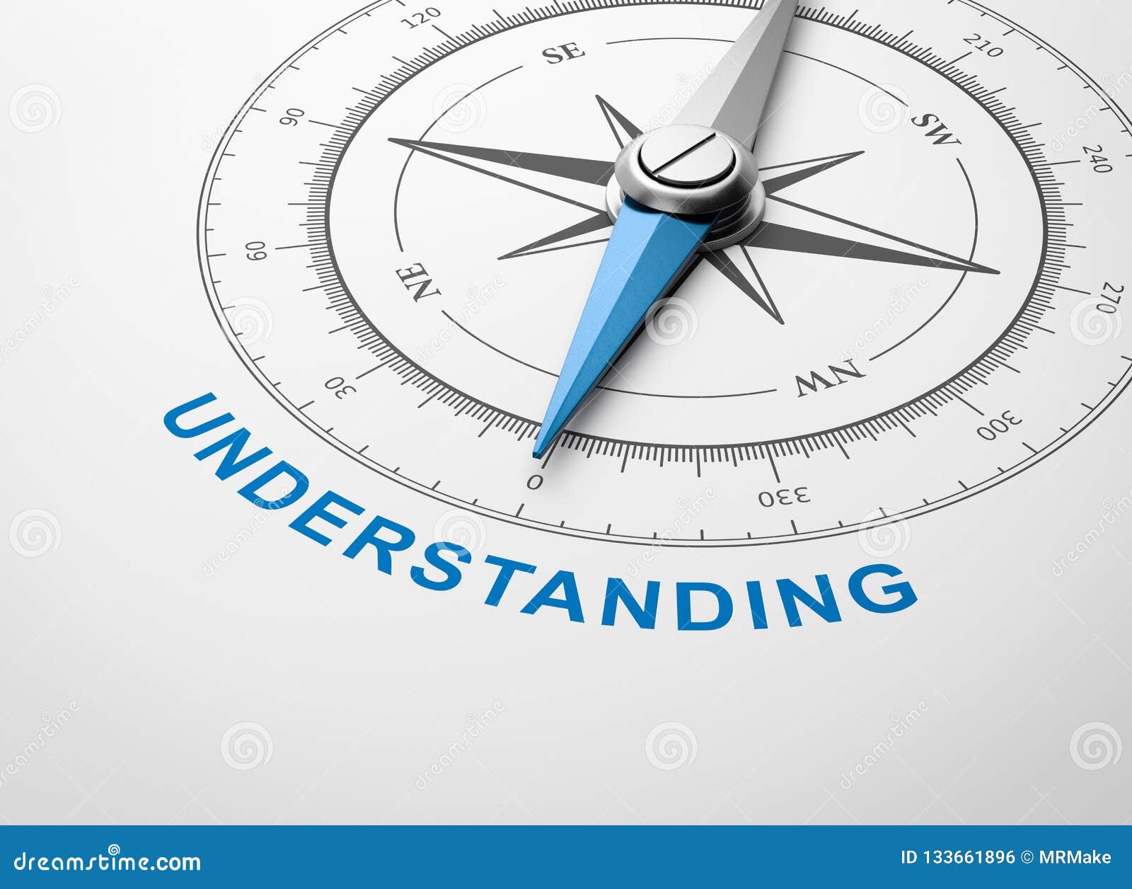 Compass on White Background, Understanding Concept Stock Illustration ...