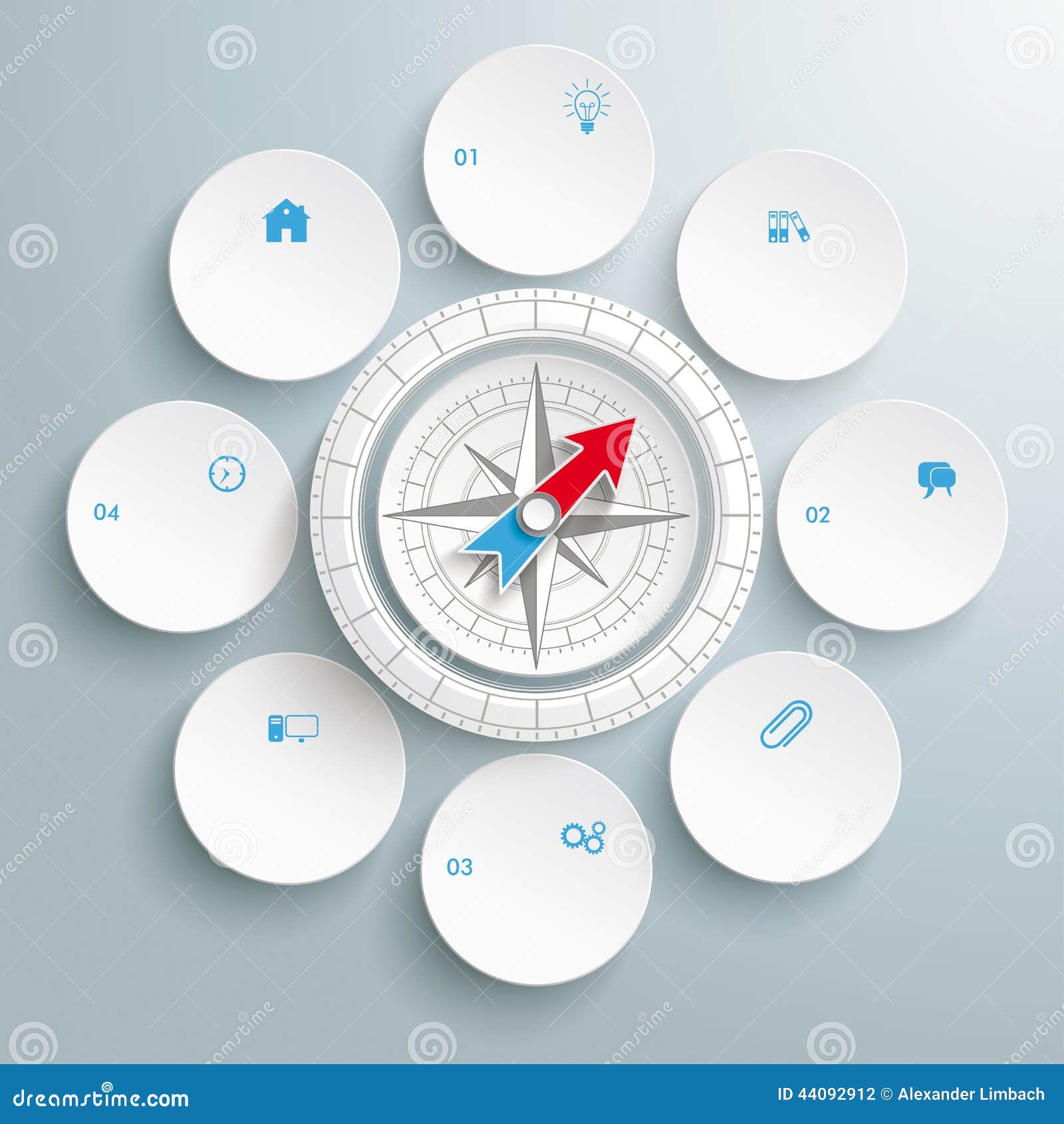 Compass White Ring 6 Circles Stock Vector - Illustration of business ...