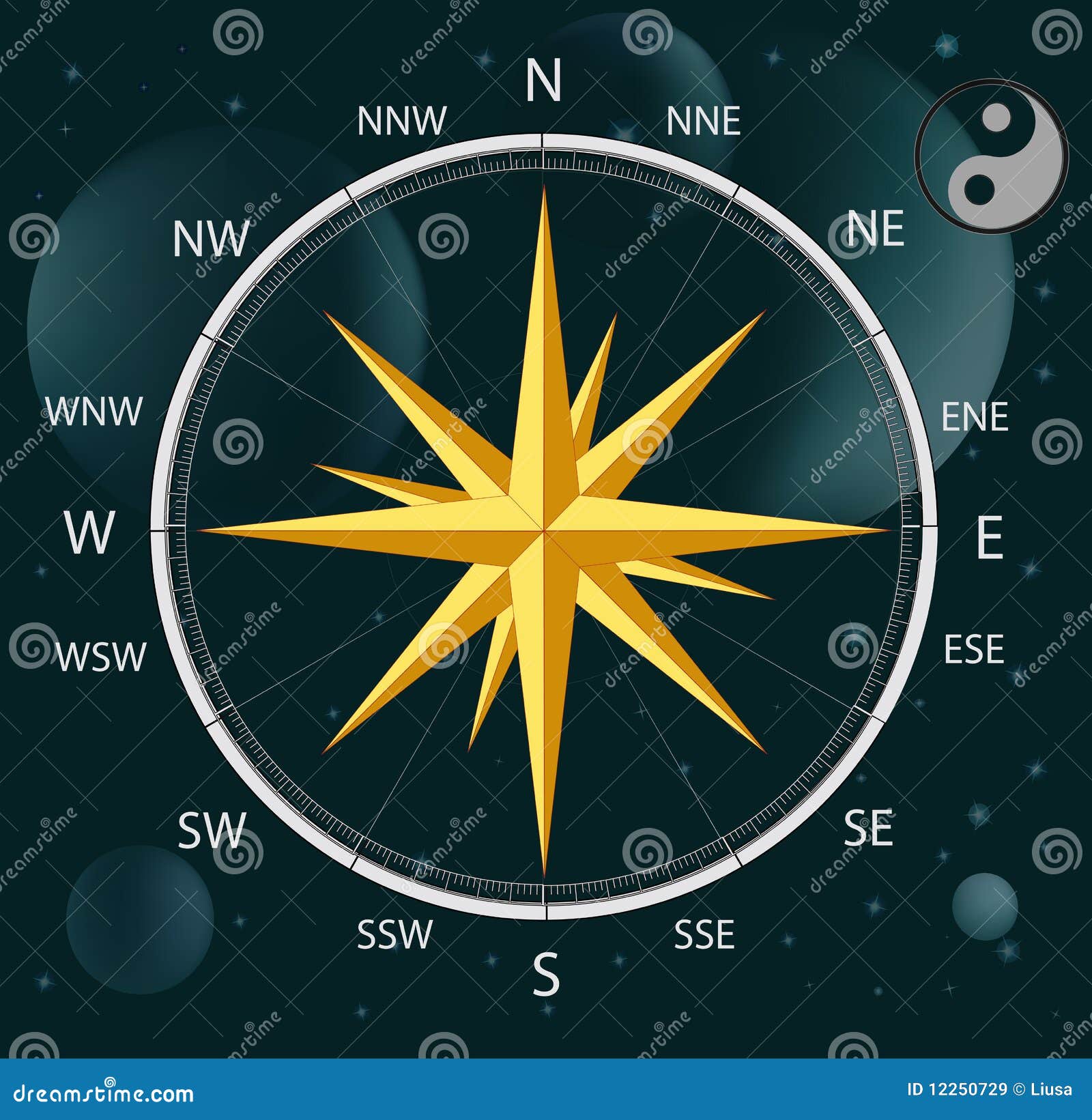 Compass A Wind Rose Royalty Free Stock Images - Image: 12250729