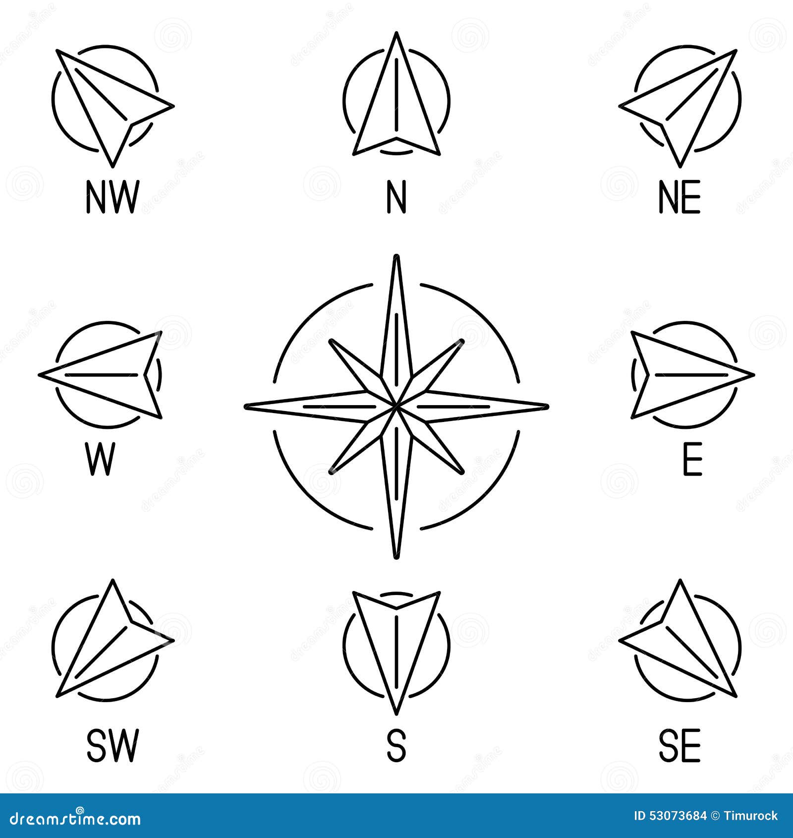 Compass Wind Rose stock vector. Illustration of arrow - 53073684