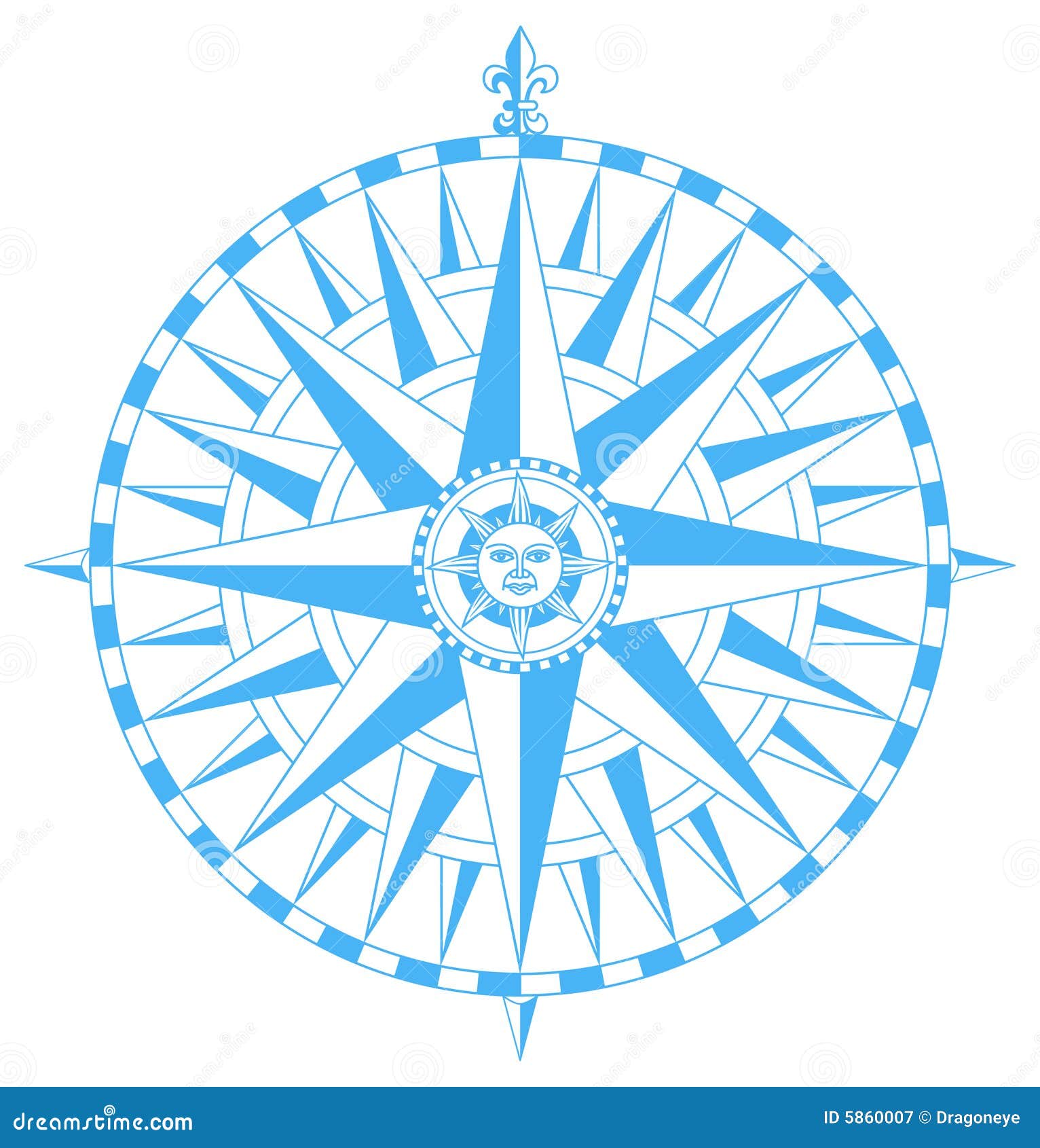 Compass wind rose vector stock vector. Illustration of obsolete - 5860007