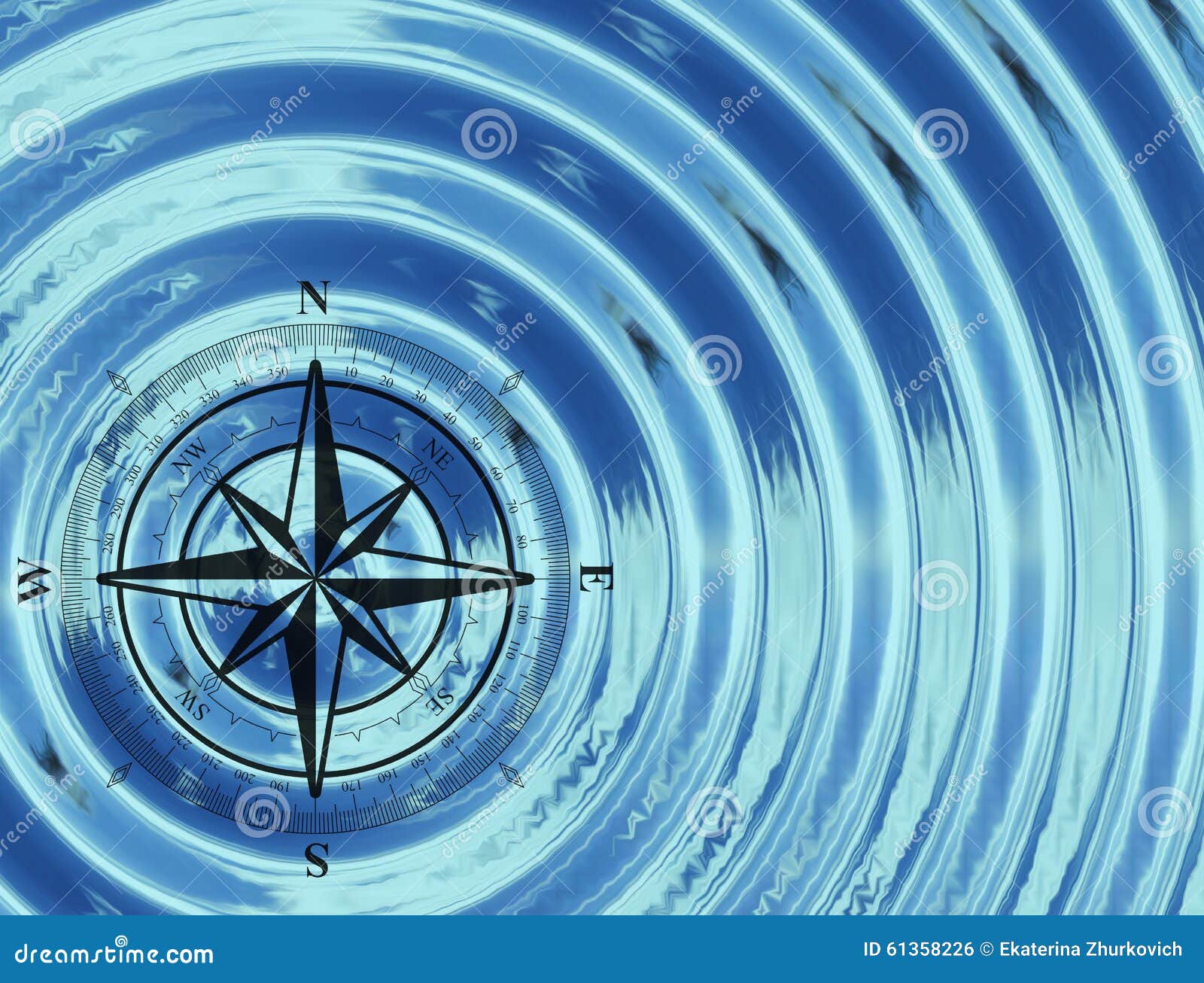The Compass (wind Rose) in the Water Stock Photo - Image of compass ...