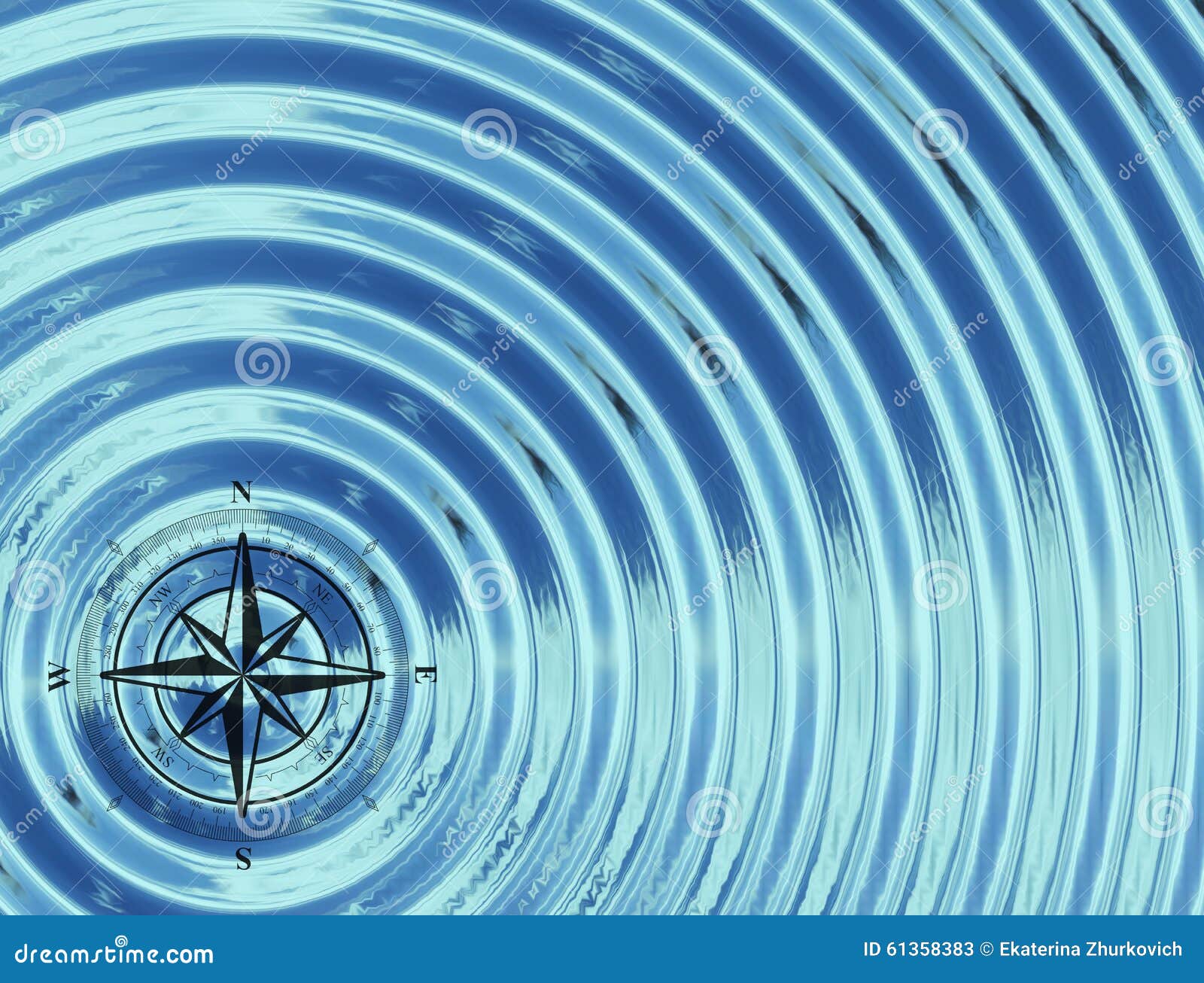 The Compass (wind Rose) in the Water Stock Image - Image of route ...