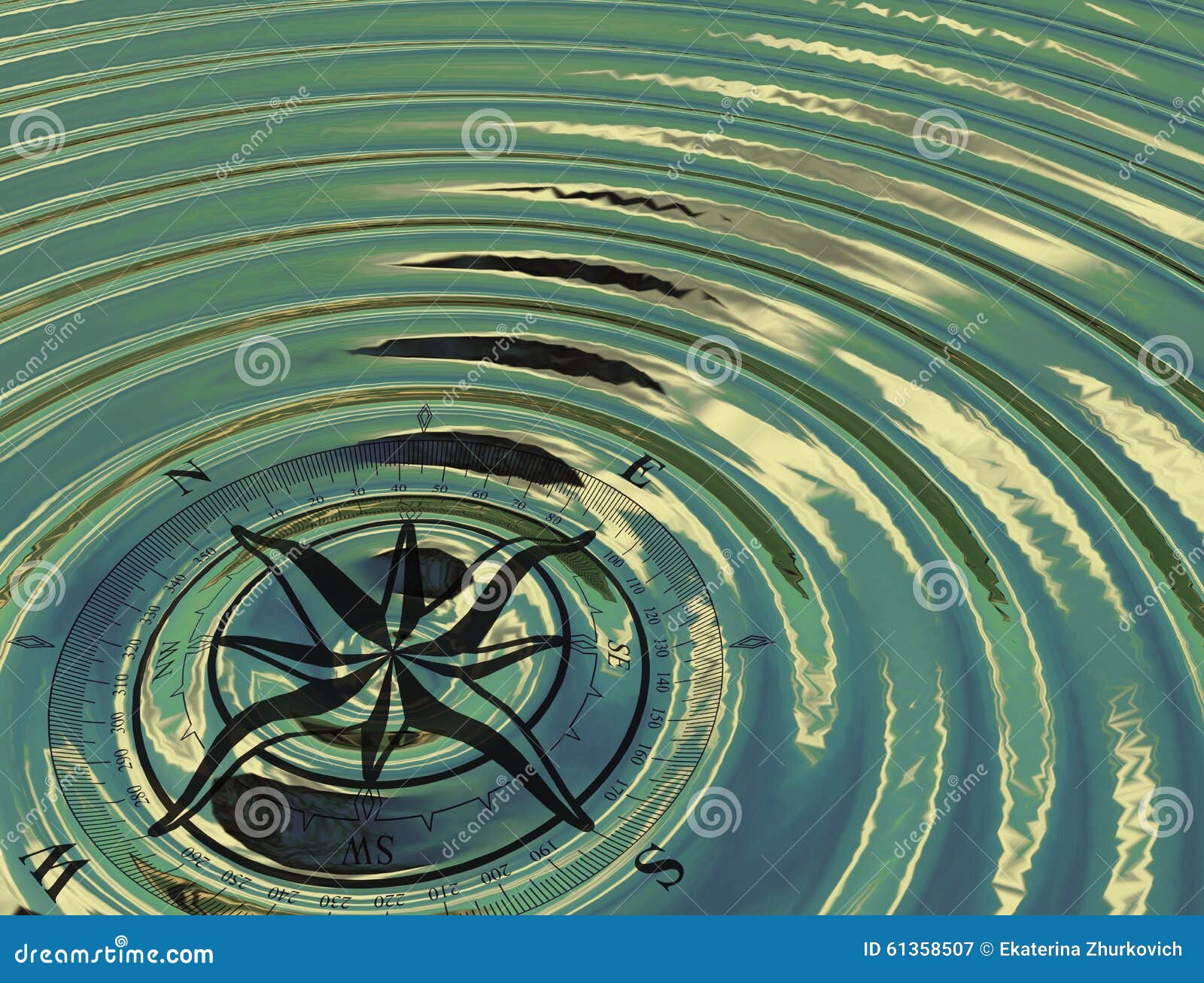 The Compass (wind Rose) in the Water Stock Image - Image of adventure ...