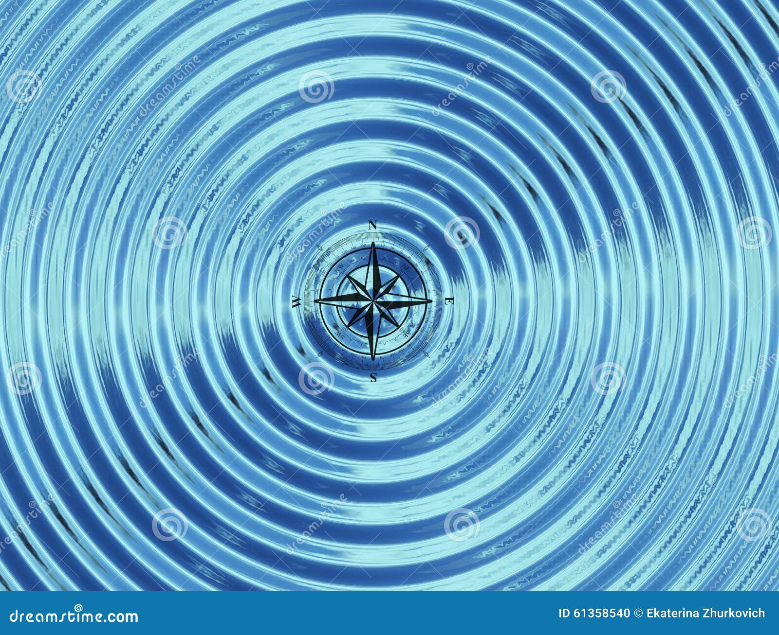 The Compass (wind Rose) in the Water Stock Photo - Image of pool ...