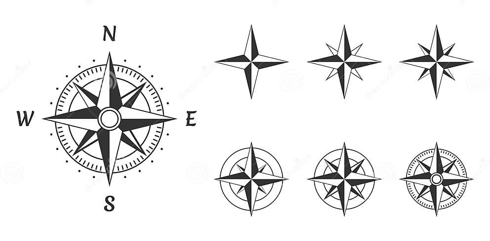 Compass wind rose stock vector. Illustration of rose - 111560849