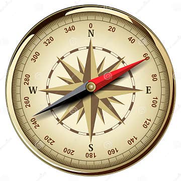 Compass with Windrose Isolated, Retro Design Stock Vector ...