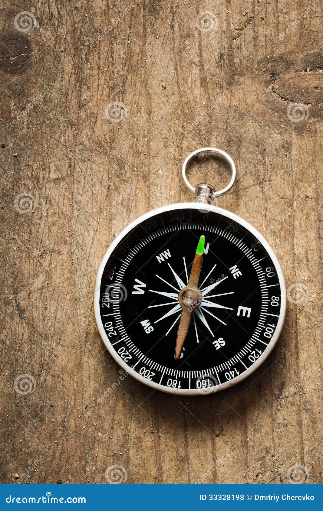Compass on a wood table stock photo. Image of antique - 33328198