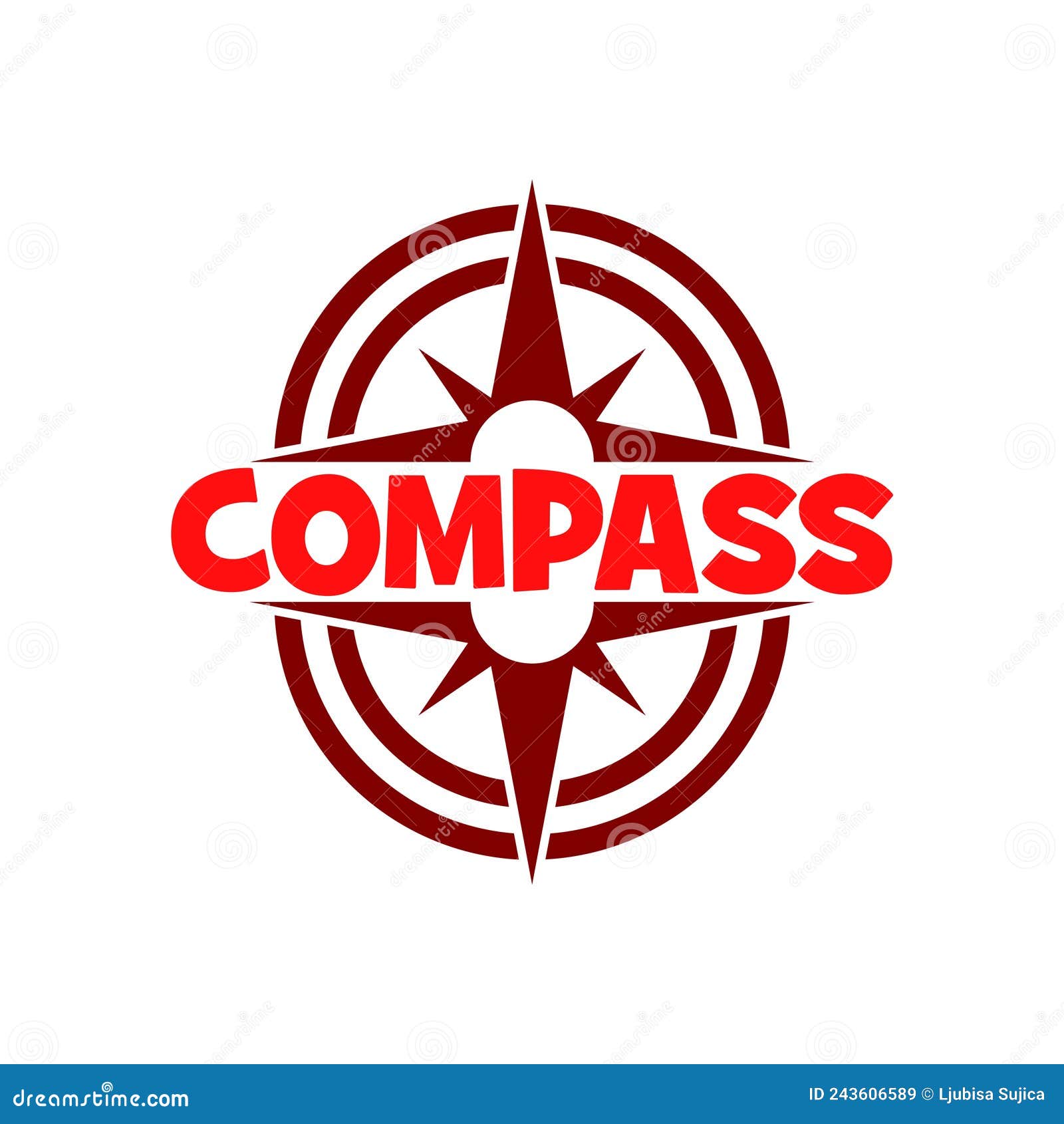 Compass Word Compass Icon Isolated On White Background Stock