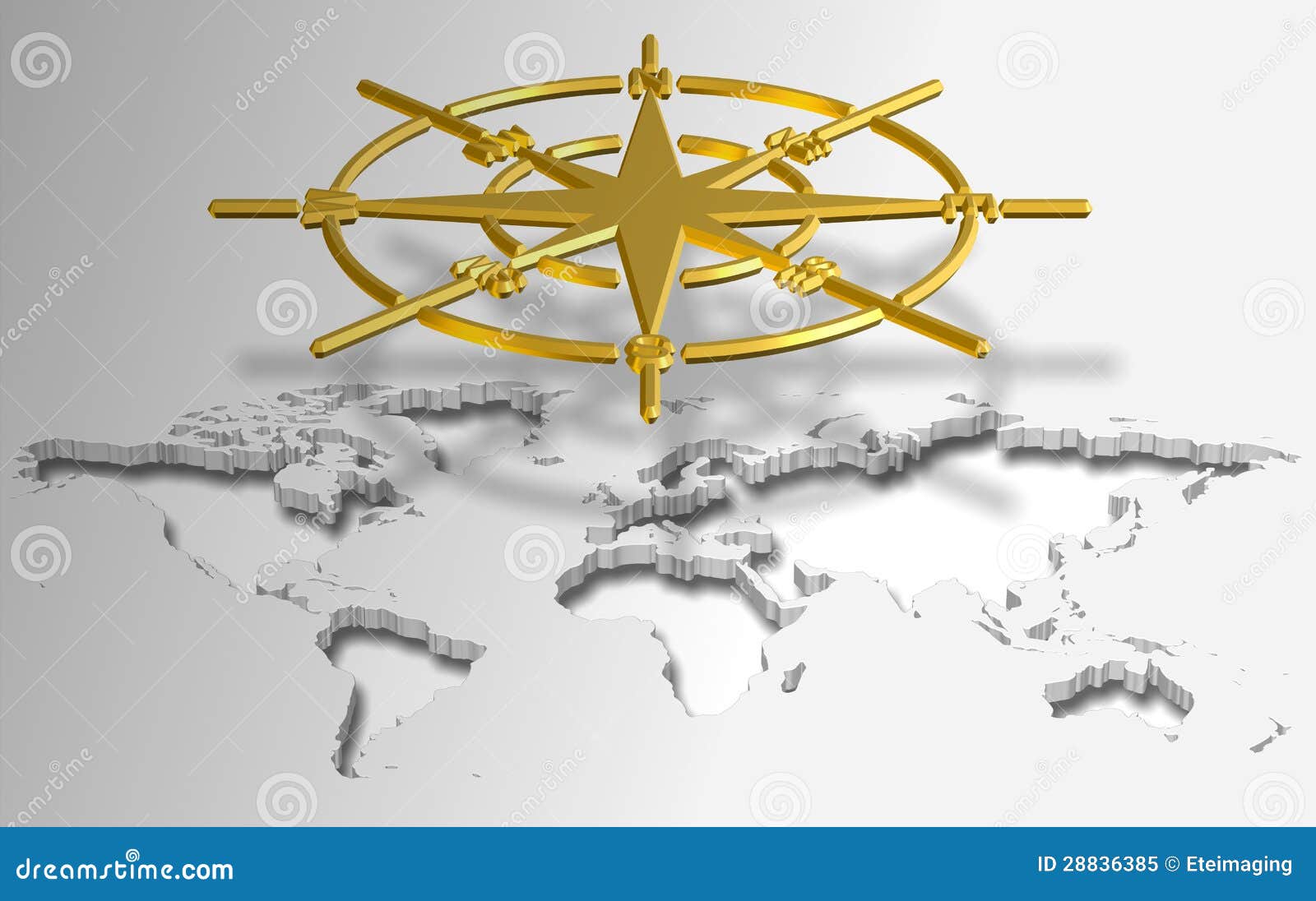 Compass and world map stock illustration. Illustration of navigation ...