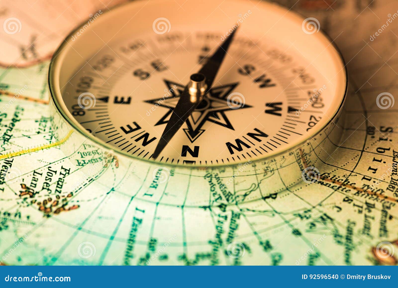 Compass on the world map stock photo. Image of copy, cartography - 92596540