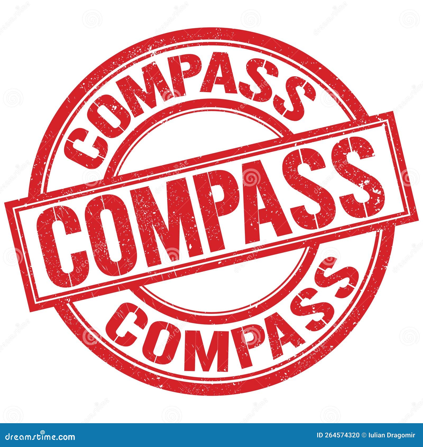 COMPASS Written Word on Red Stamp Sign Stock Illustration ...