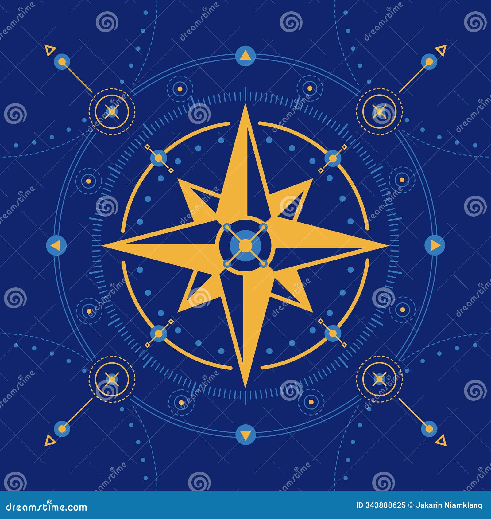 CompassBlueprint stock vector. Illustration of compass - 343888625