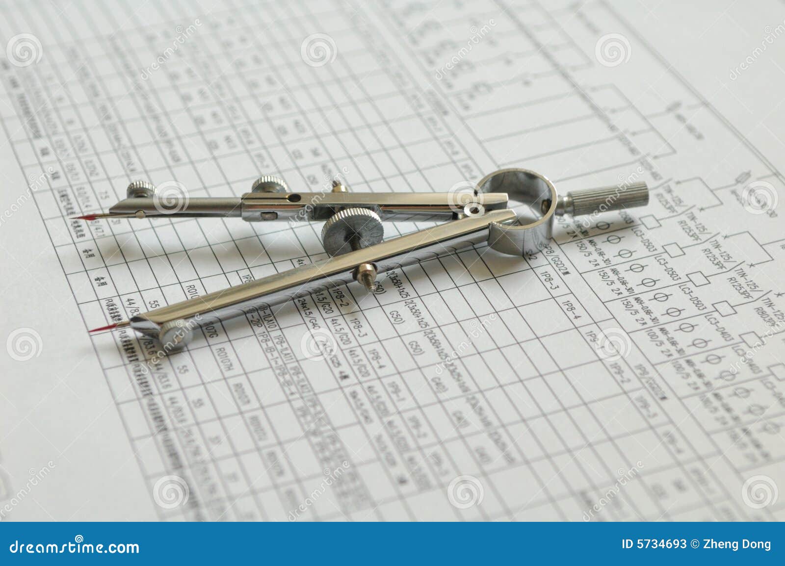 Compasses stock image. Image of science, bright, plan - 5734693