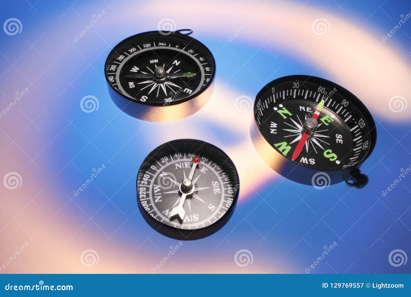 Compasses stock image. Image of blue, orientation, travel - 129769557