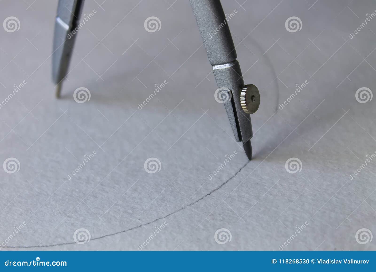 Compasses Draw a Circle on a Sheet of Paper Stock Photo - Image of ...