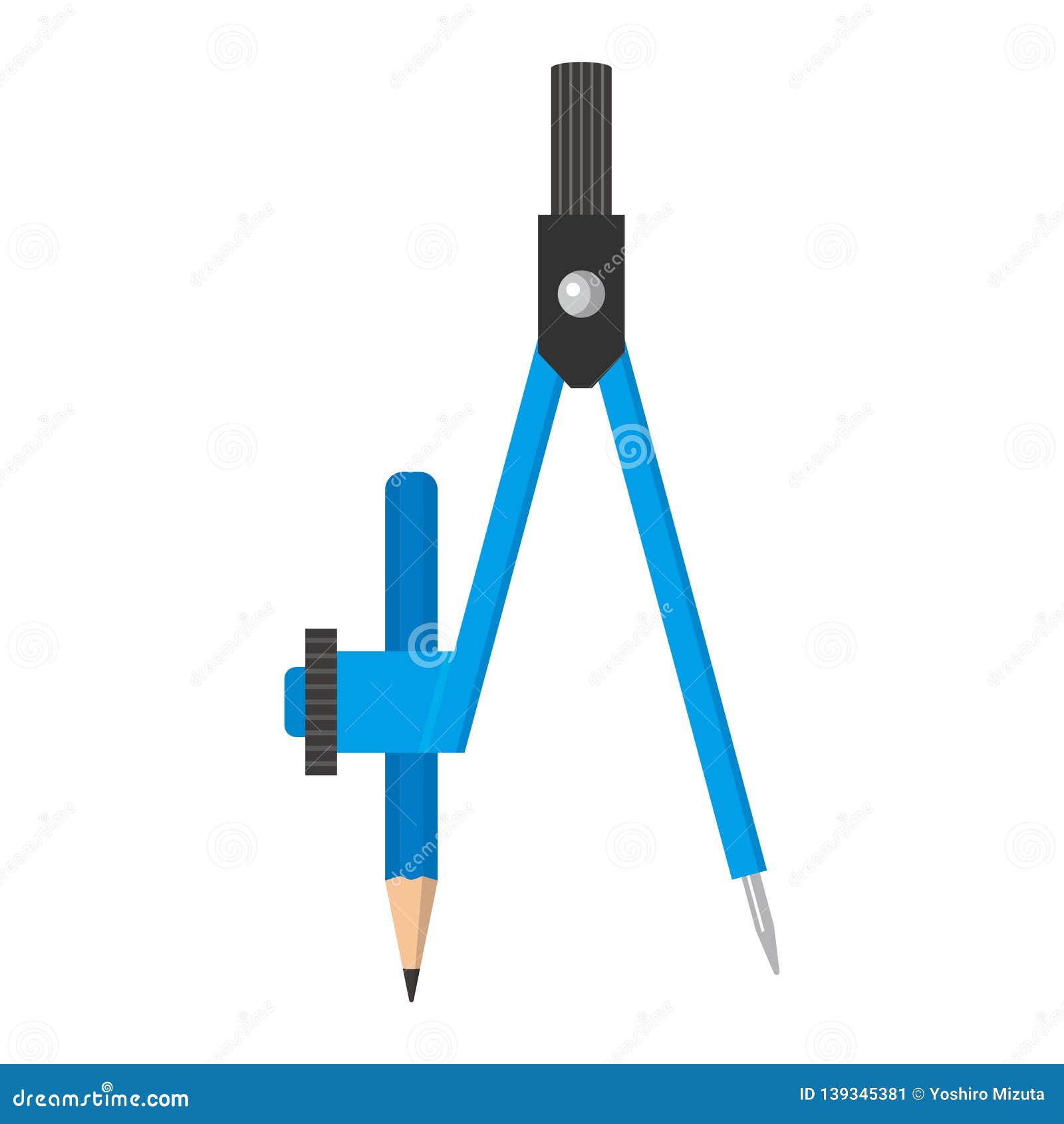 Compasses Drawing Isolated on a White Background Stock Vector ...