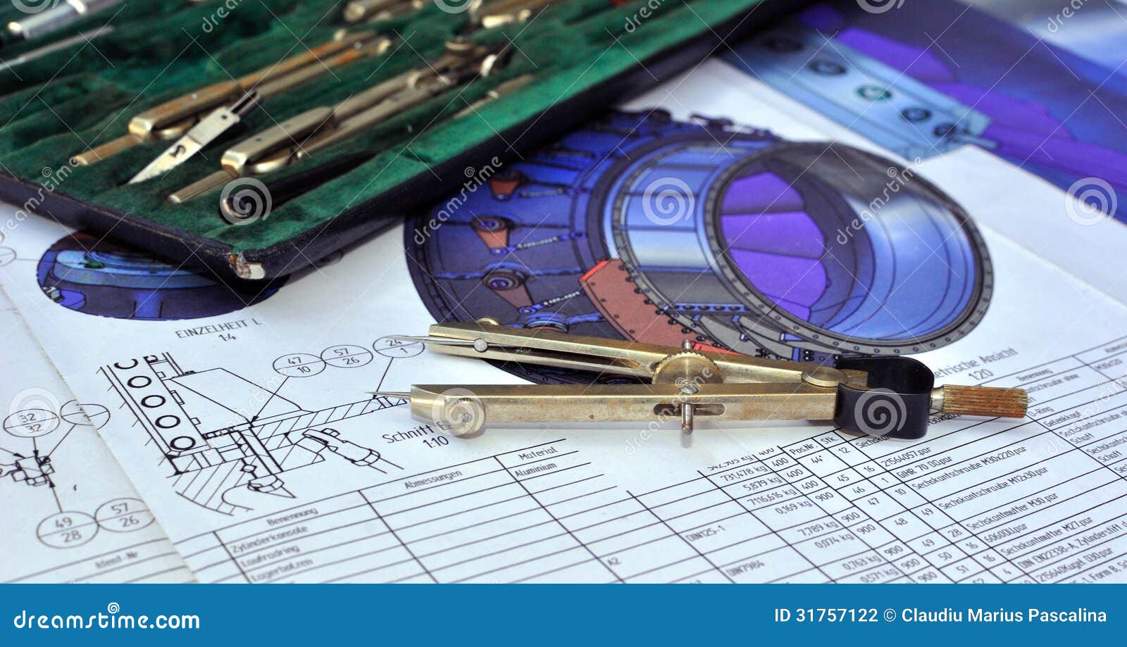 Compasses and the drawing stock photo. Image of compass - 31757122