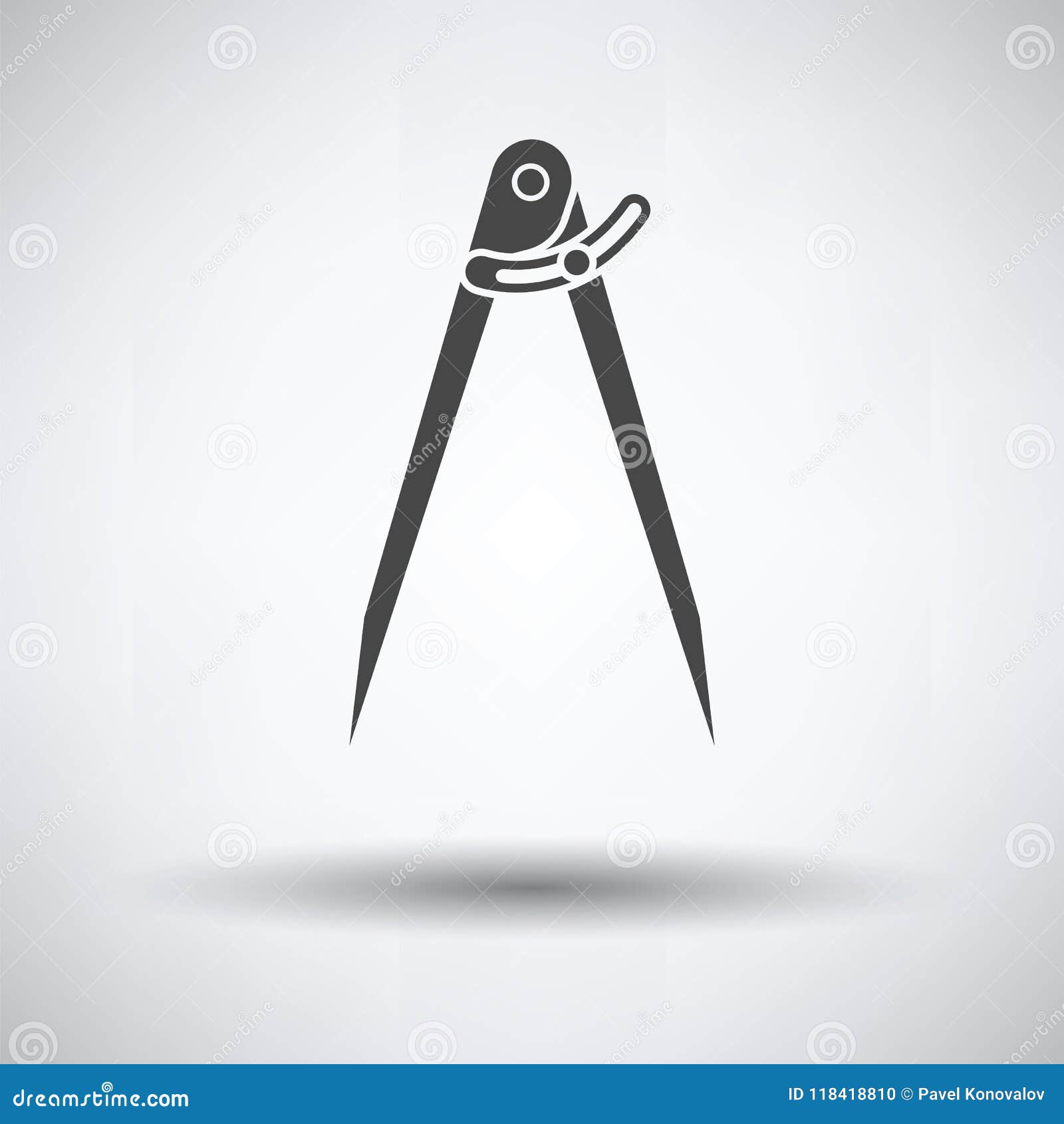 Compasses icon stock vector. Illustration of mathematics - 118418810
