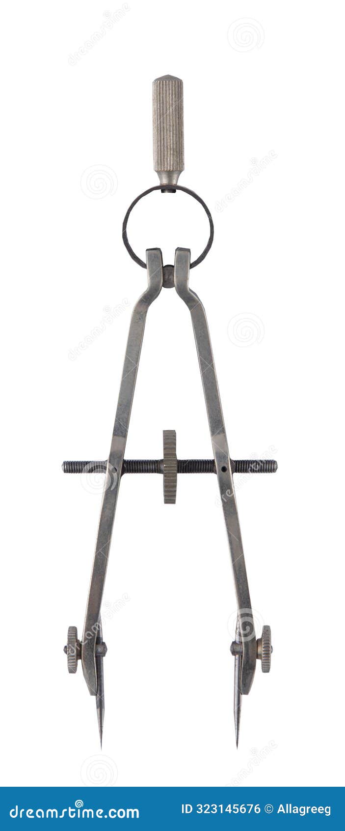 Compasses Isolated on a White Background. Metal Tool for Drawing. Stock ...