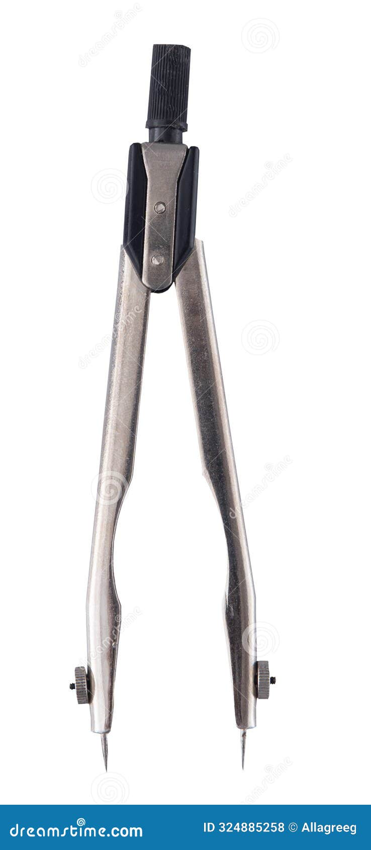 Compasses Isolated on a White Background. Metal Tool for Drawing Stock ...