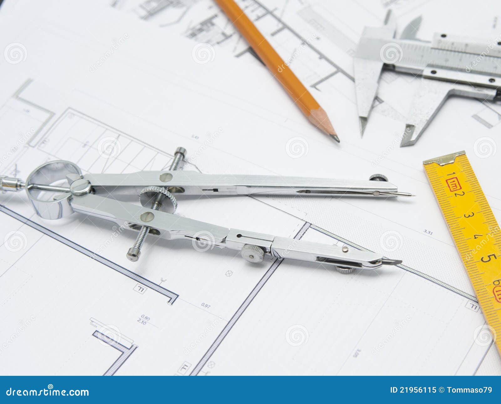 Compasses project stock image. Image of measure, engineer - 21956115