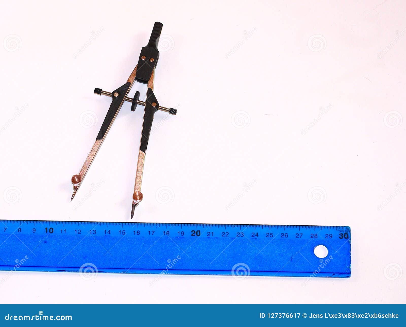 Compasses and Ruler on White Background Stock Image - Image of circle ...
