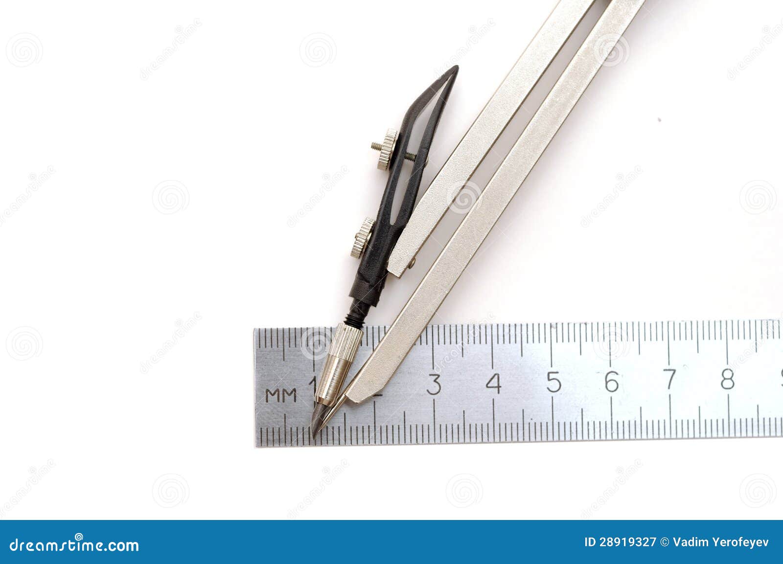 Compasses and rulers stock image. Image of macro, measurement - 28919327