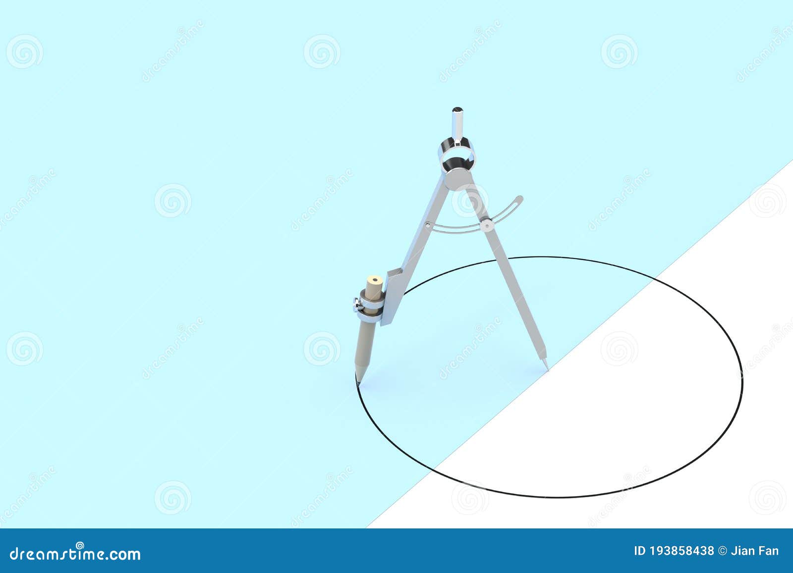 Compasses with White Background, Tools for Drawing, 3d Rendering Stock ...